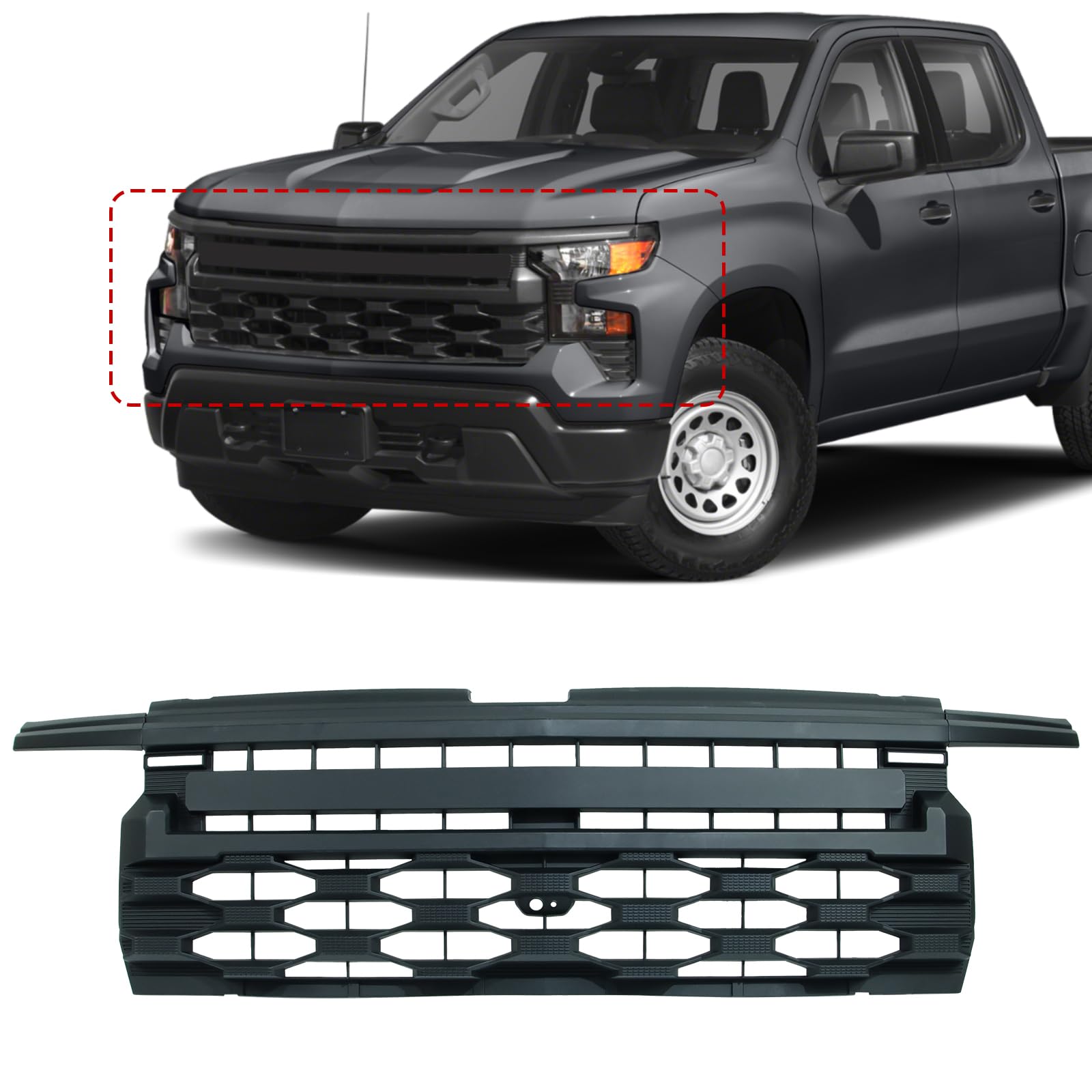 Amazon.com: Upgrade Front Upper Grille Assembly Compatible with 2022 ...