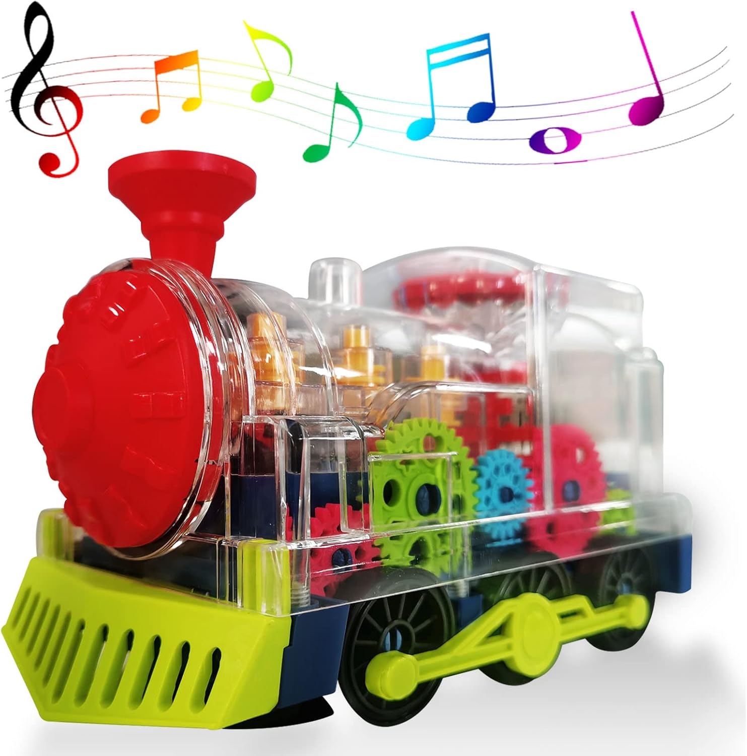 Niteris Gear Train Toy, Transparent Electric Kids Gear Train with ...