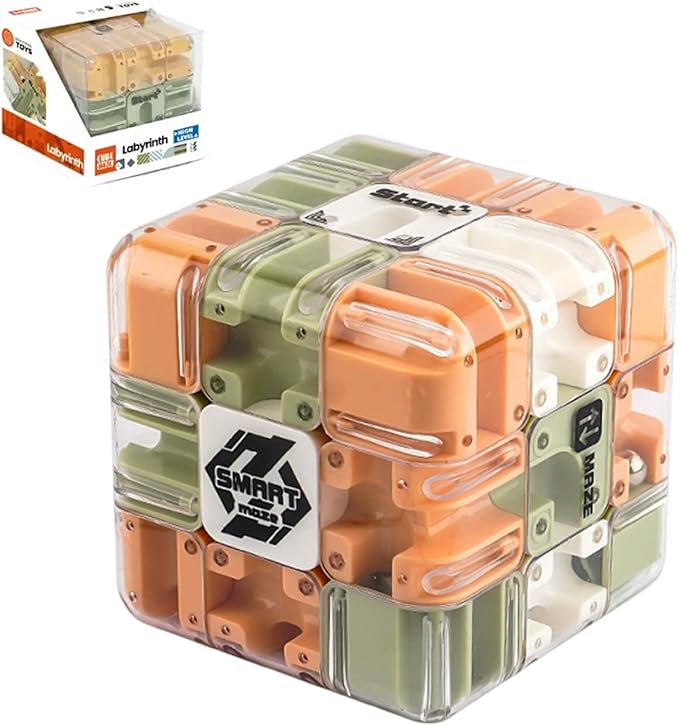 Amazon.com: Large Labyrinth 3D Puzzle Maze Cube - Engaging Brain Teaser ...