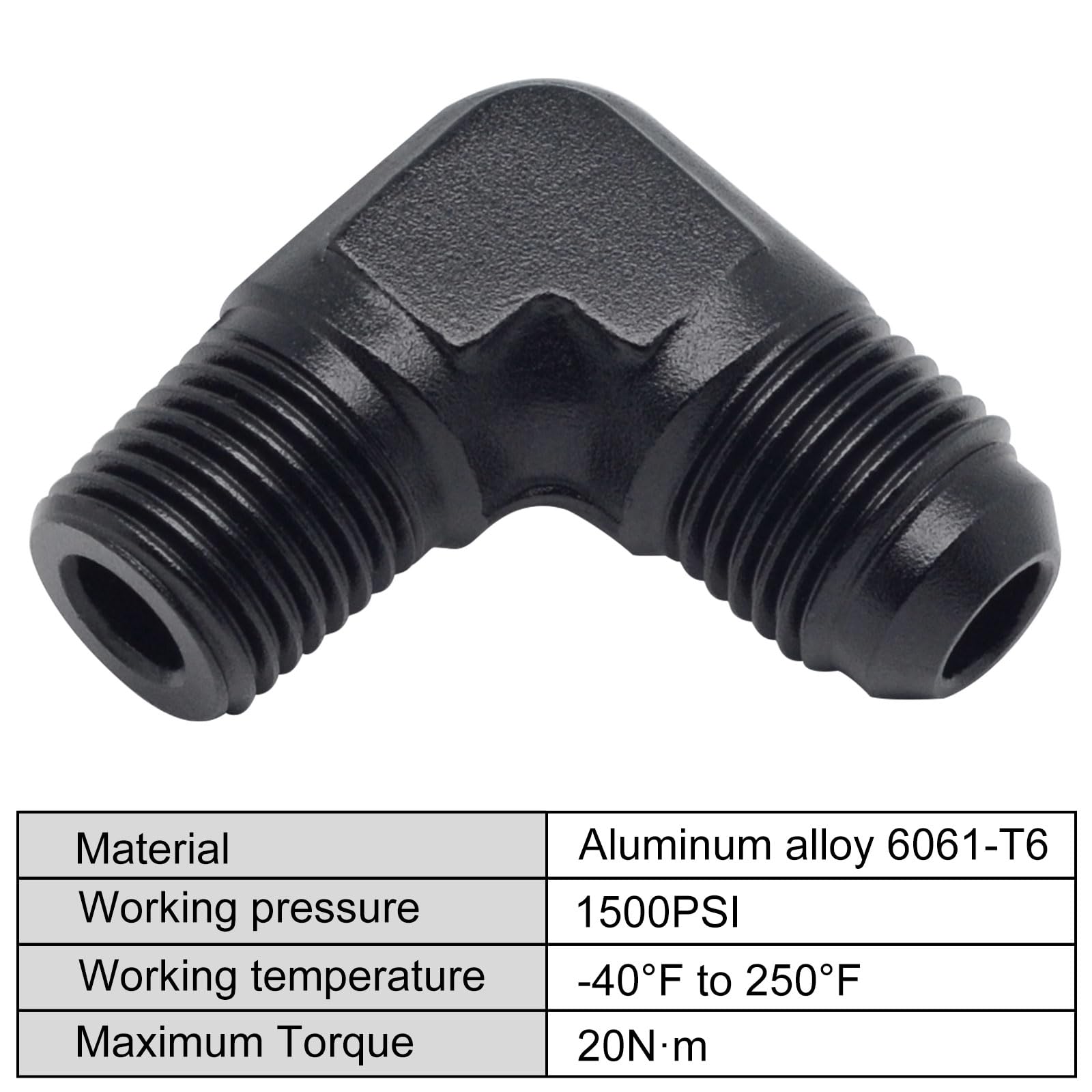 Universal Hose Fitting Adapter BLACKHORSE-RACING 3AN To 1/8 NPT Male ...