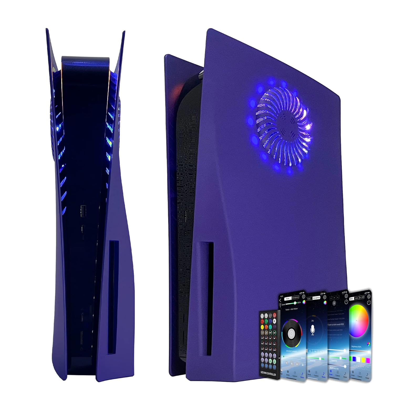 PS5 Faceplate mit RGB-Lichtstreifen und Staubfilter für ...