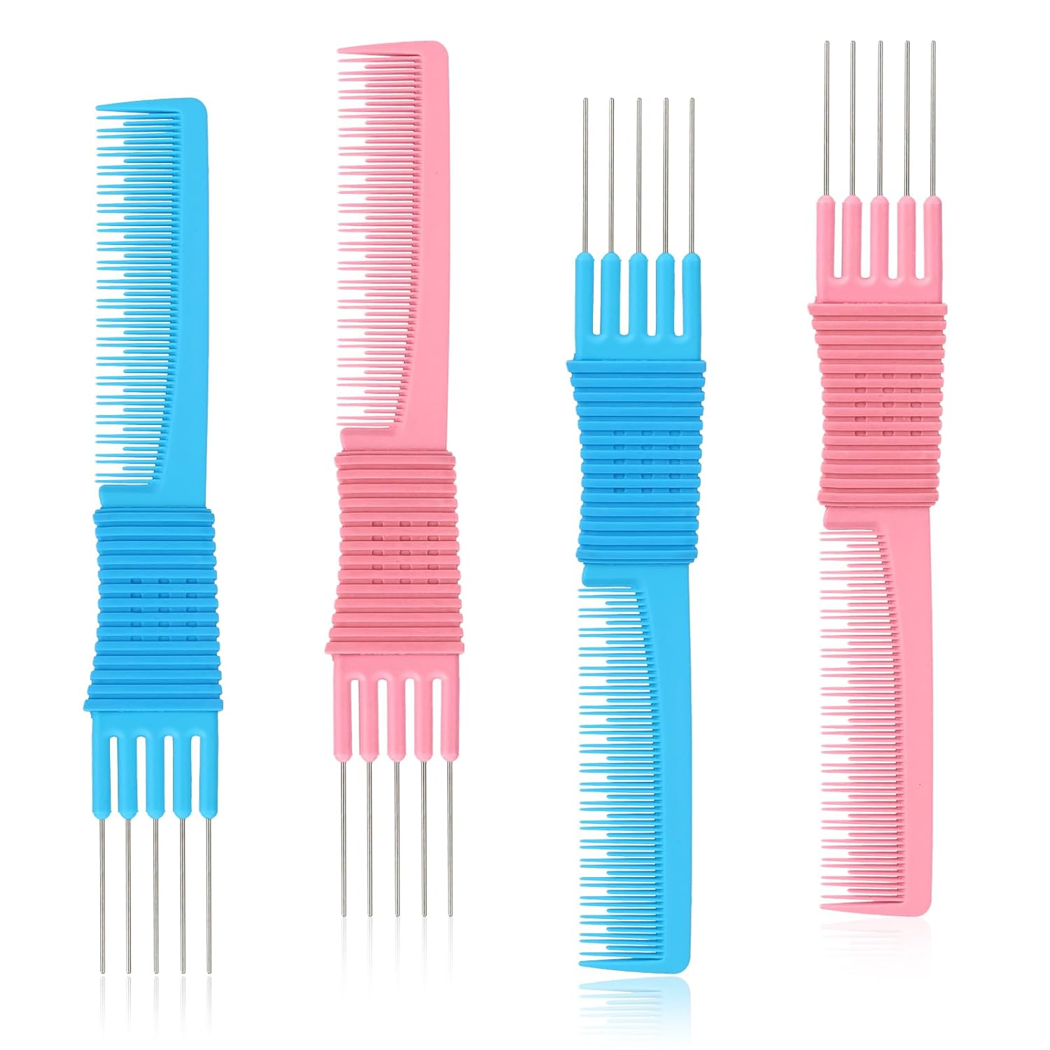 Amazon.com : Carbon Lift Teasing Combs Hair Pick with Metal Prong Salon ...