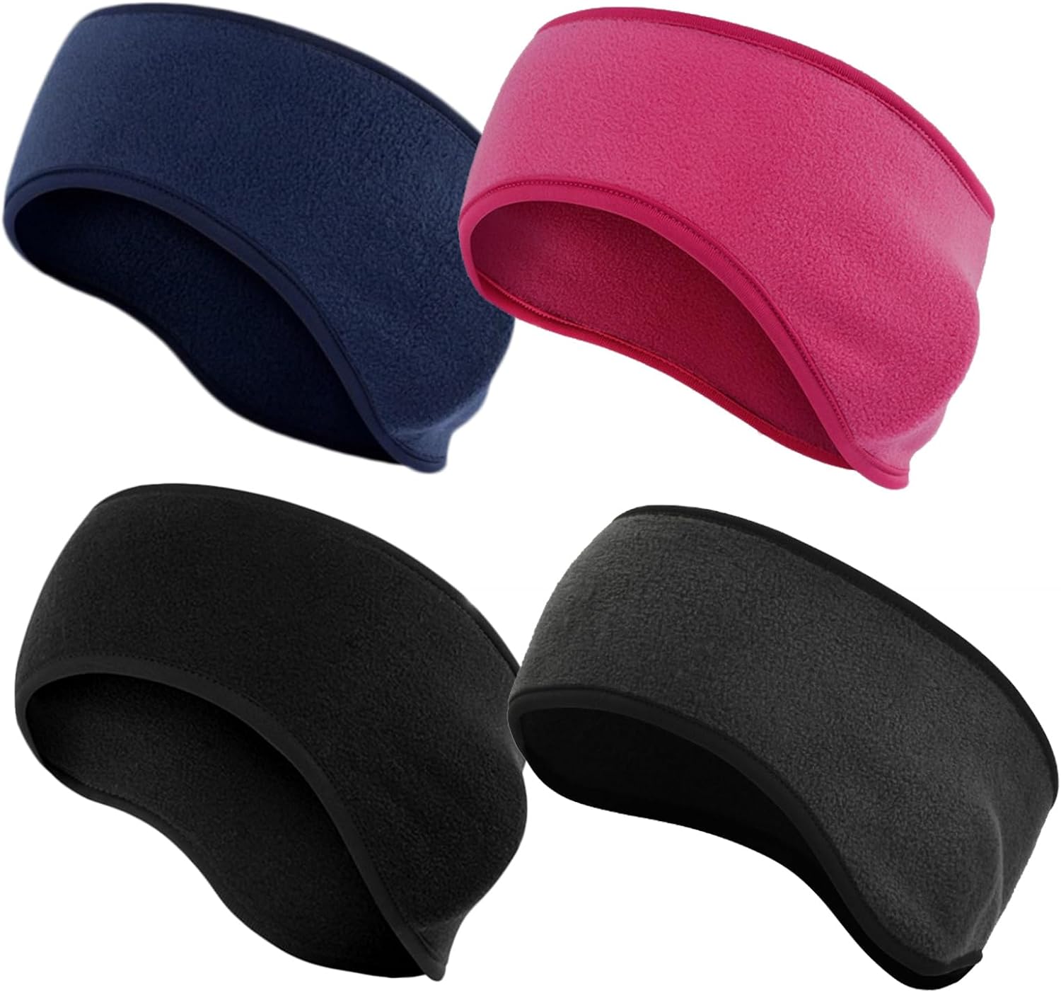 GYIOFAI 4 PCS Fleece Ear Warmers Headband,Plush ear-covering Forehead ...
