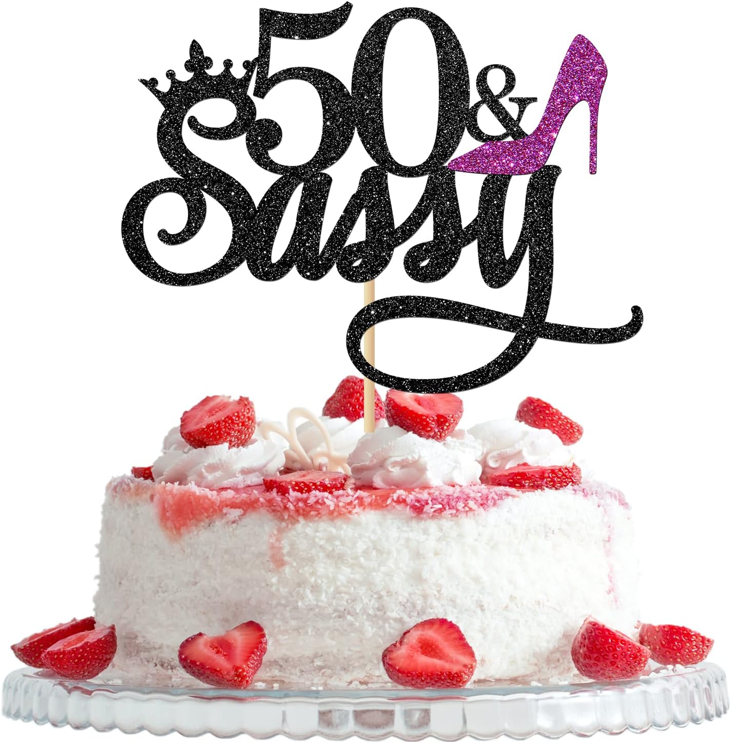 Amazon.com: 50 & Sassy Cake Topper, 50th Birthday Party Decorations ...