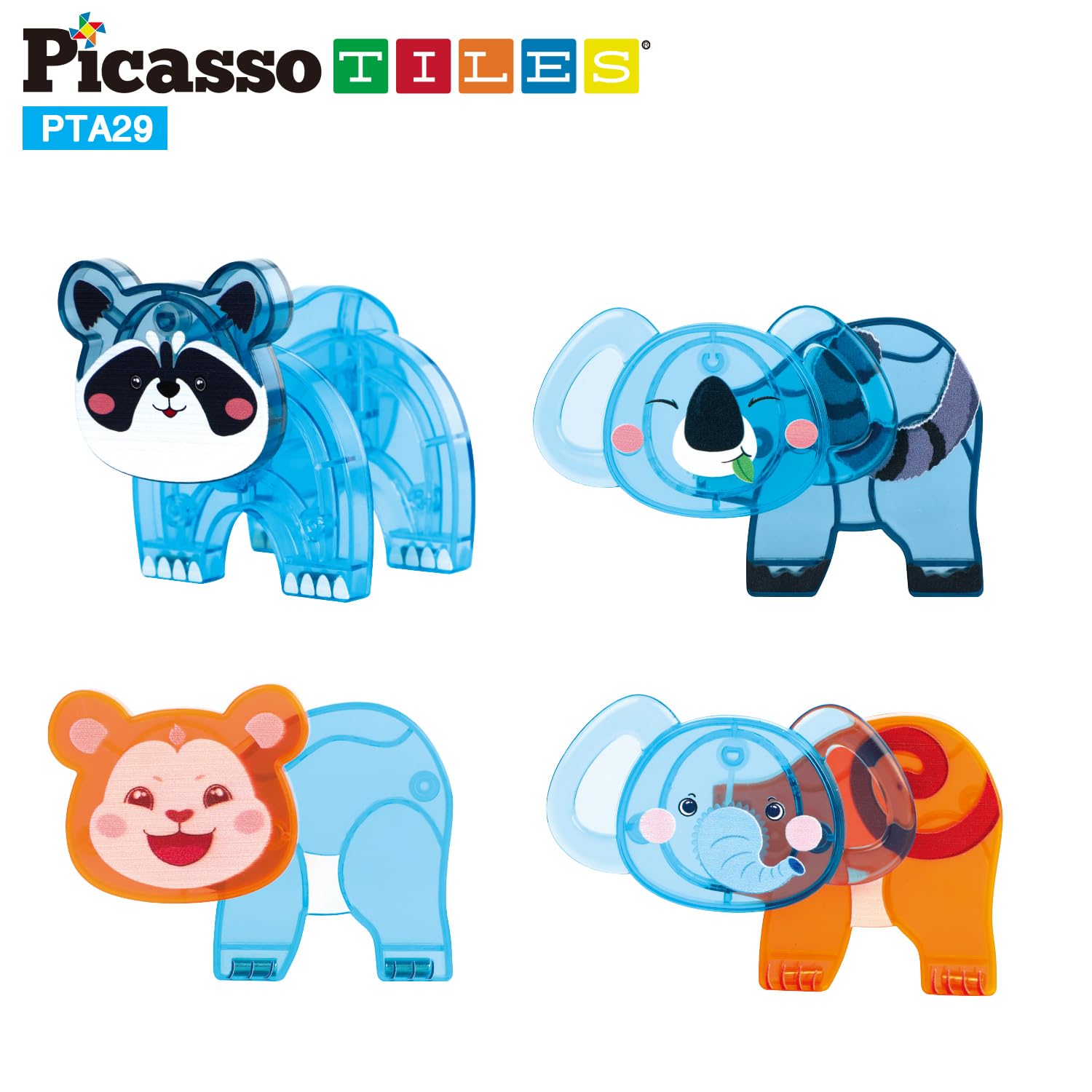 Snapklik.com : Magnet Tile Animal Friends Action Figure Playset Mix Or ...