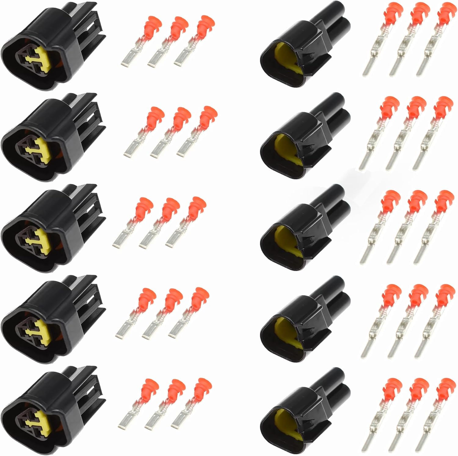 Amazon.com: Daohaodeli 3 Pin Plug Connector Without Wire, Electrical ...