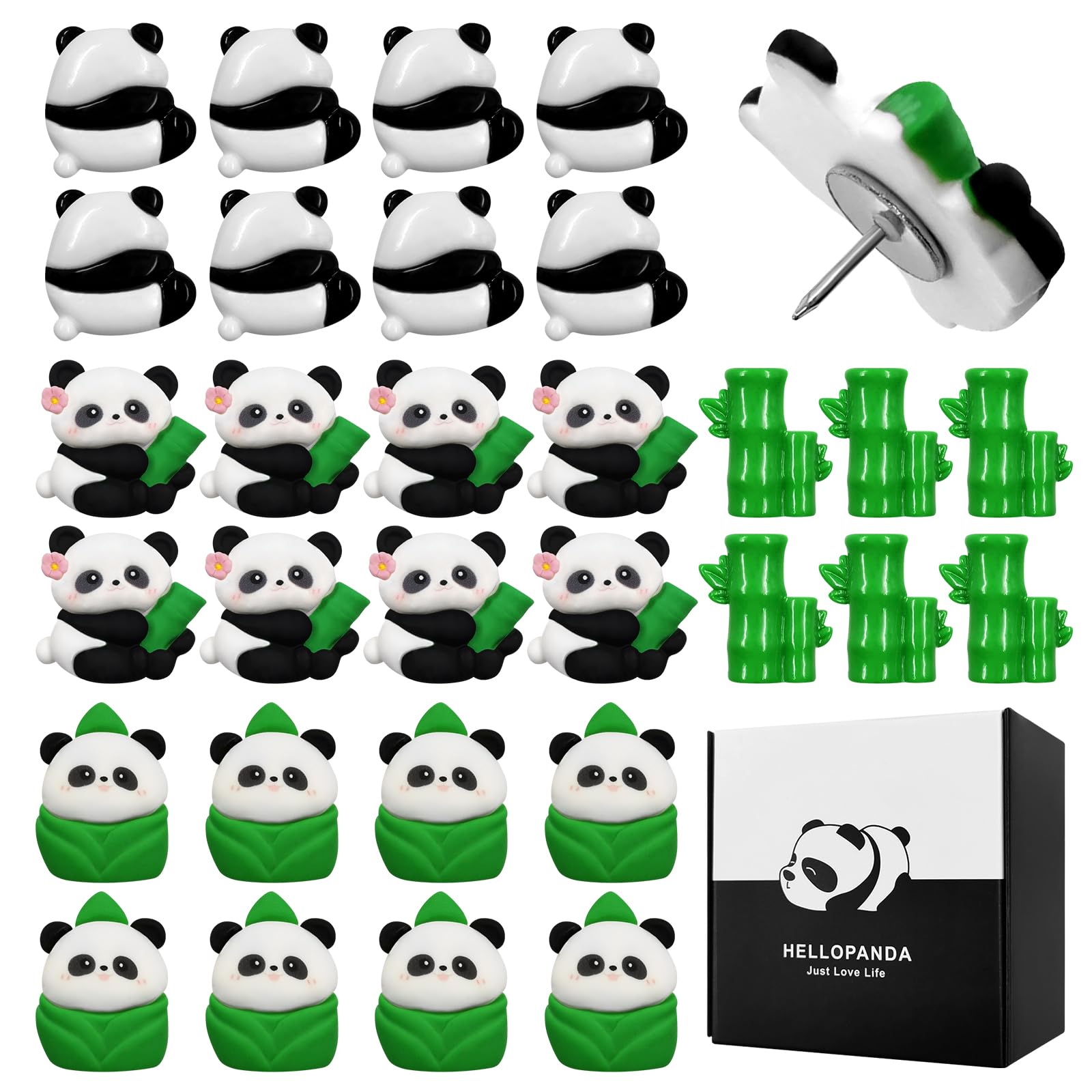 Amazon.com: Pandaonly 30PCS Panda Shape Animal Push Pins, Cute Thumb ...