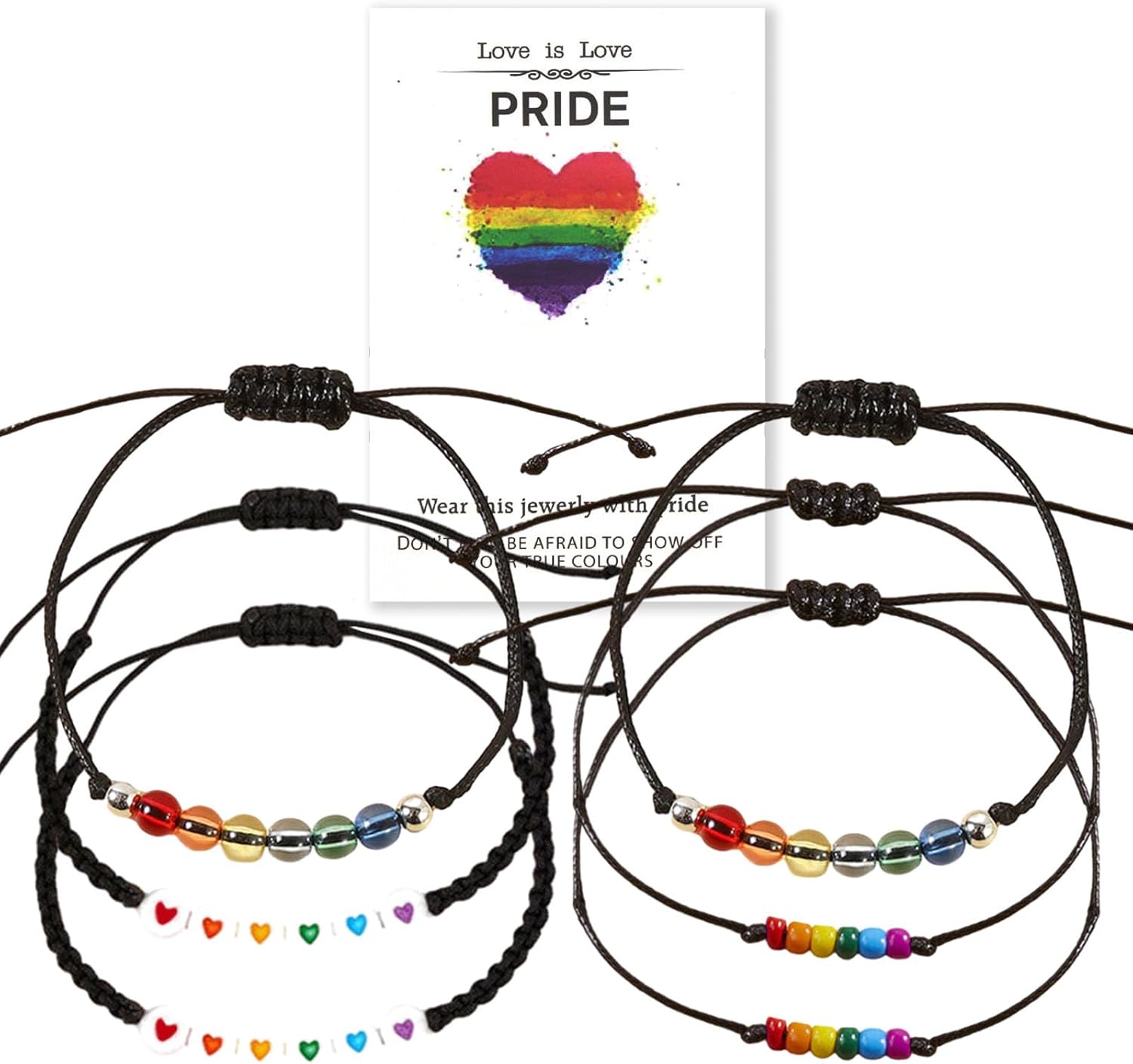 Amazon.com: 6Pcs Rainbow Pride Bracelet for Women Beaded Bracelets ...