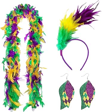Amazon.com: Nfvjfxz Mardi Gras Costume Outfit Sets Party Favor Supplies ...