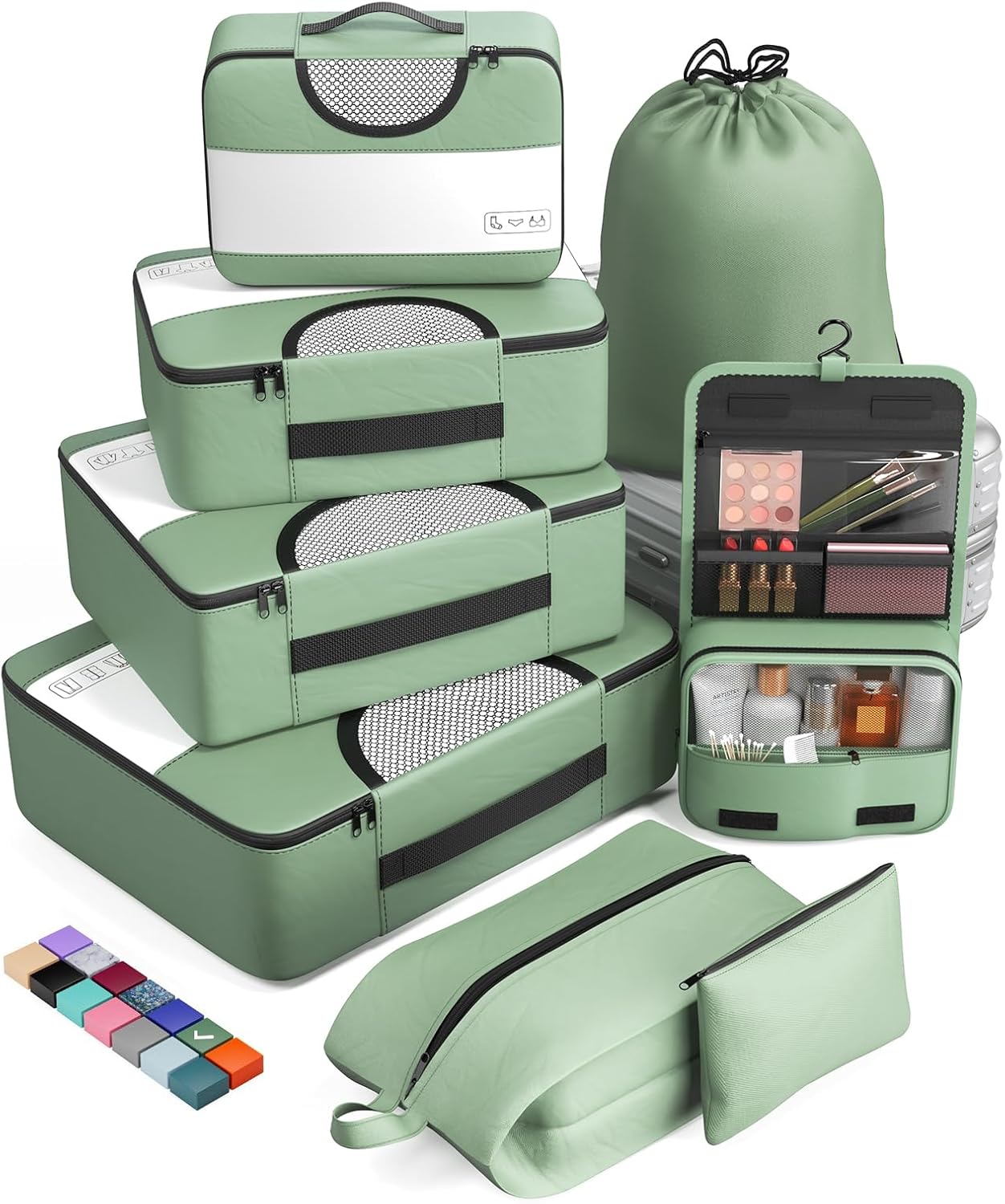 Amazon.com: Veken 8 Set Packing Cubes for Travel Essentials, Suitcase ...