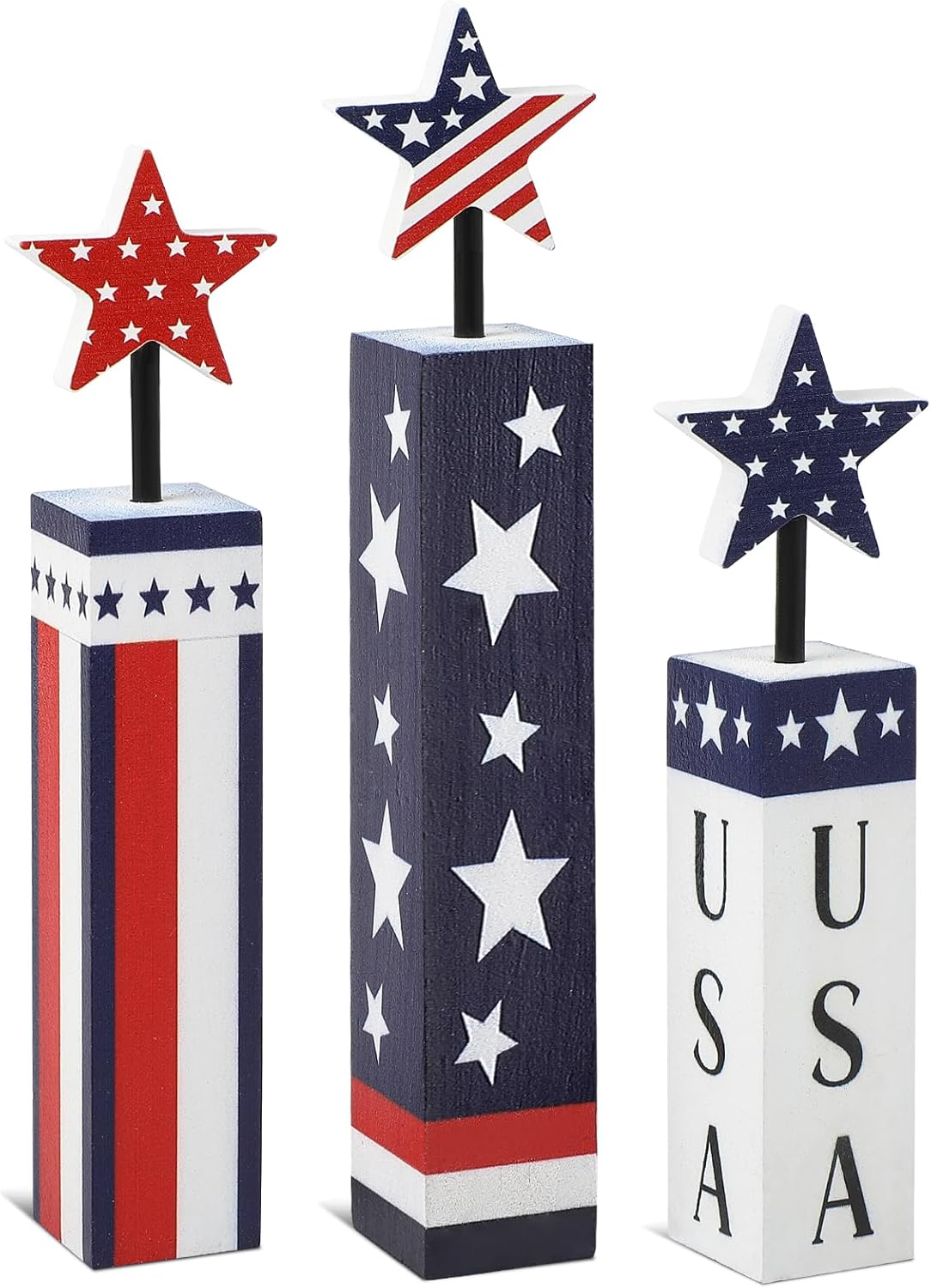 Amazon.com: COCHIE 4th of July Table Decorations Wooden Firework Sign ...