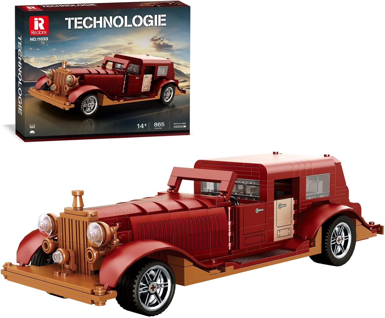 Reobrix 11033 Rolls-Royce Phantom Toy Car Building Blocks, Classic Car ...
