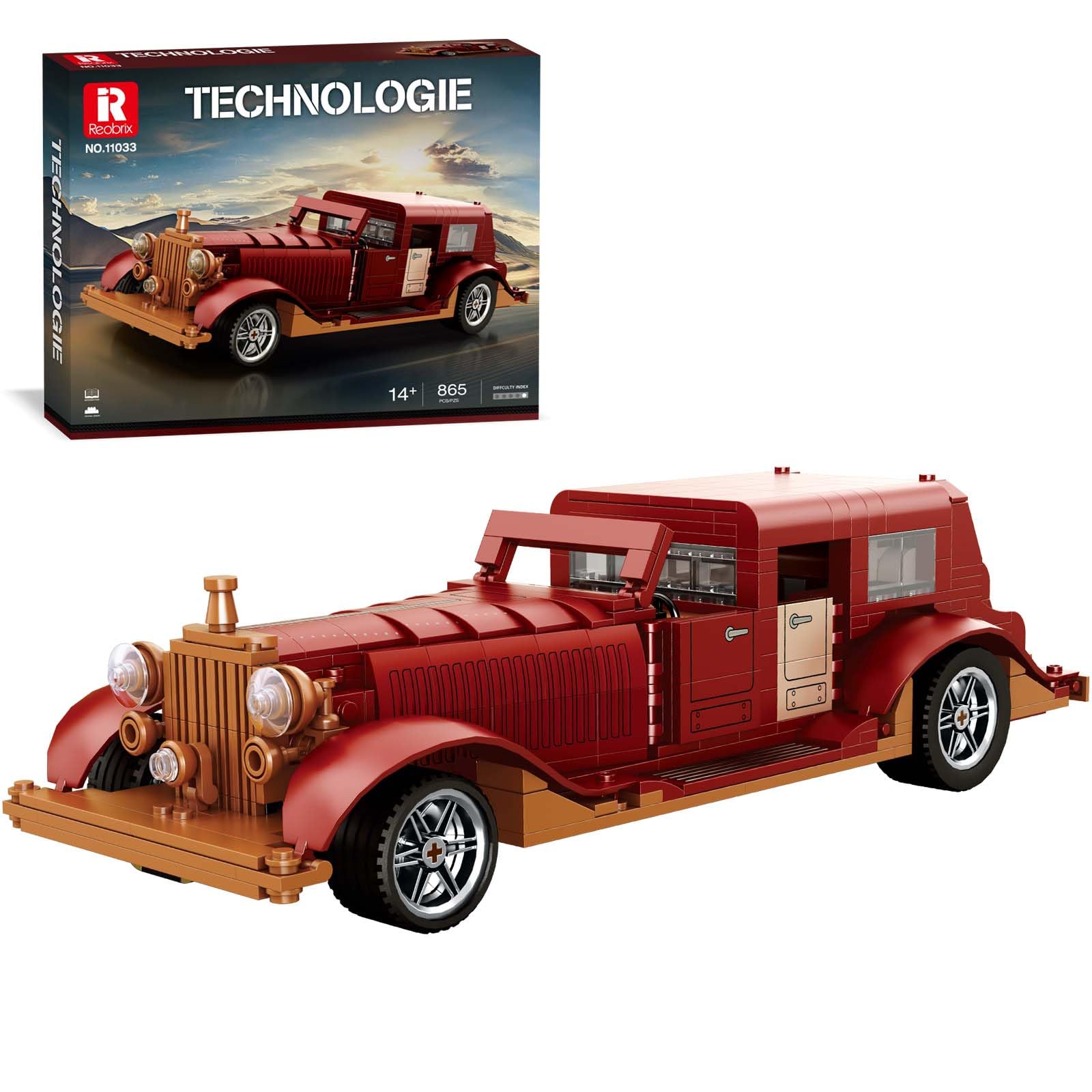 Reobrix 11033 Rolls-Royce Phantom Toy Car Building Blocks, Classic Car ...