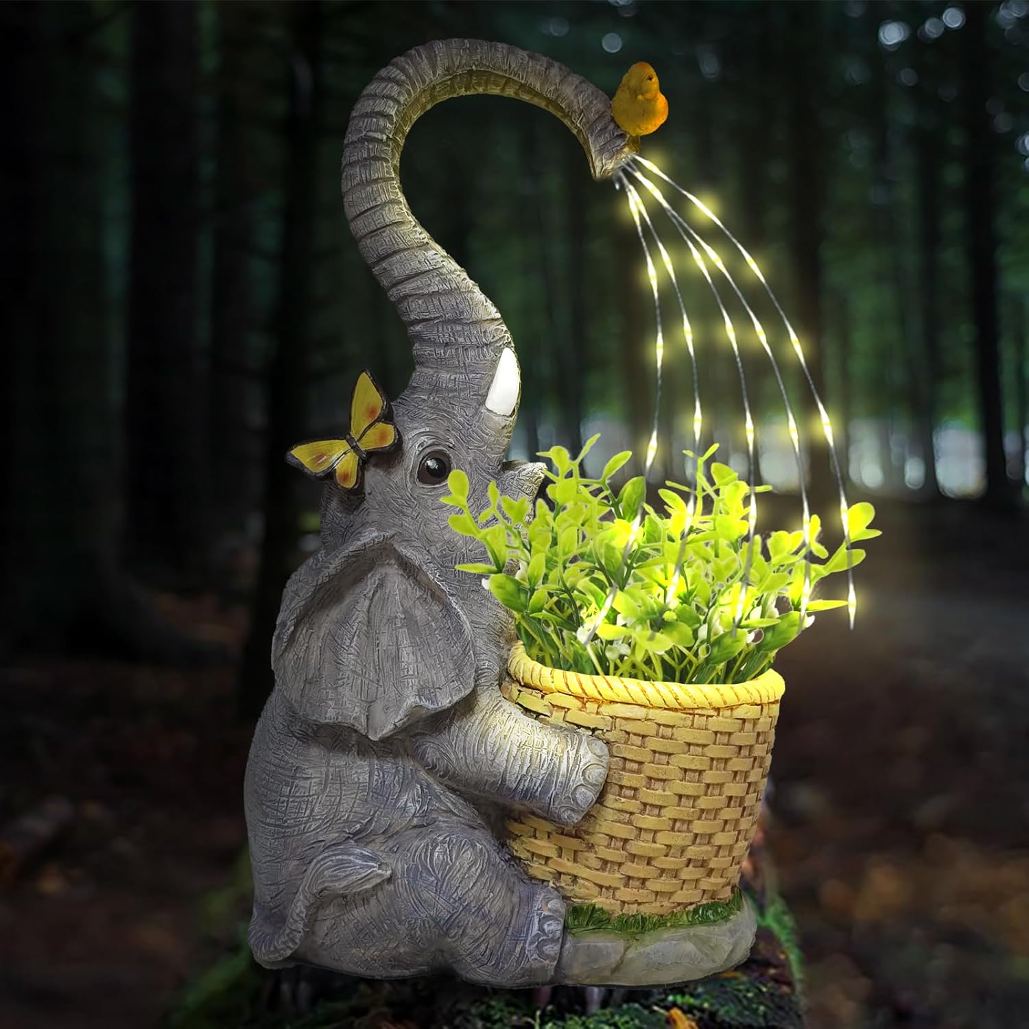 Amazon.com: Solar Elephant Statue Garden Outdoor Decor - Elephant ...