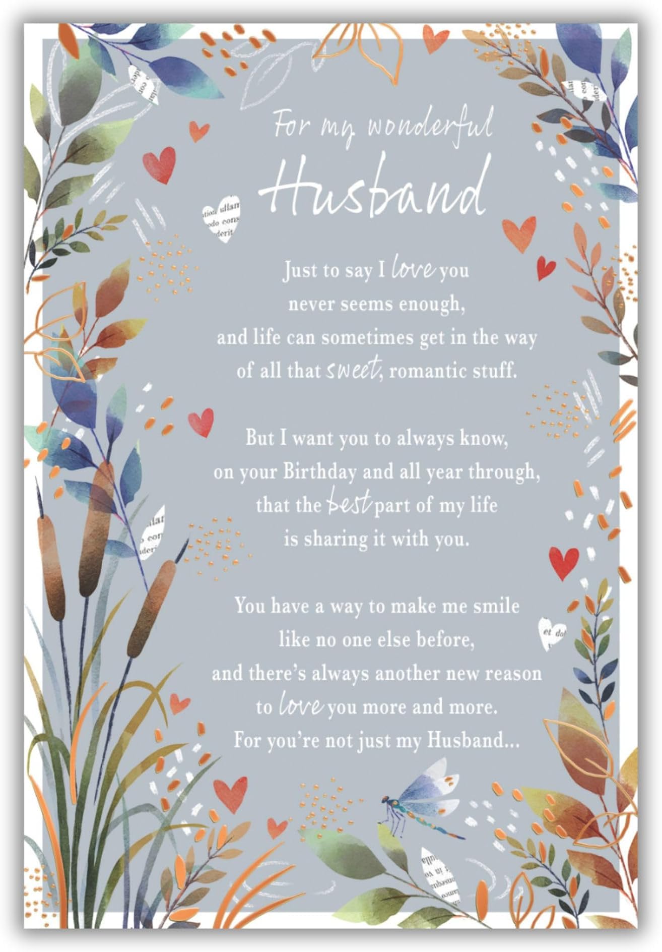 IC&G Wonderful Husband Birthday Card - Happy Birthday Card with ...
