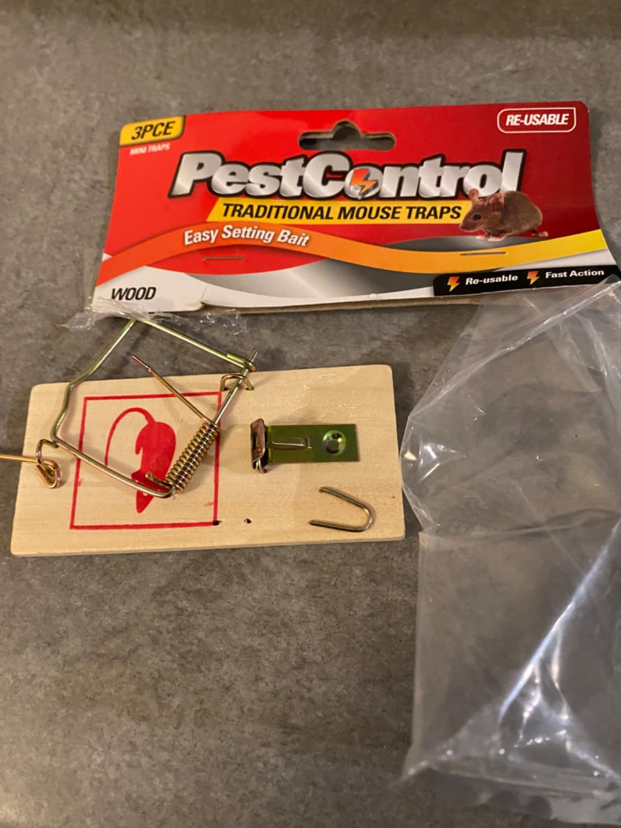 Pest Control Pestcontrol Traditional Wooden Re-Usable Mouse Traps (Pack ...