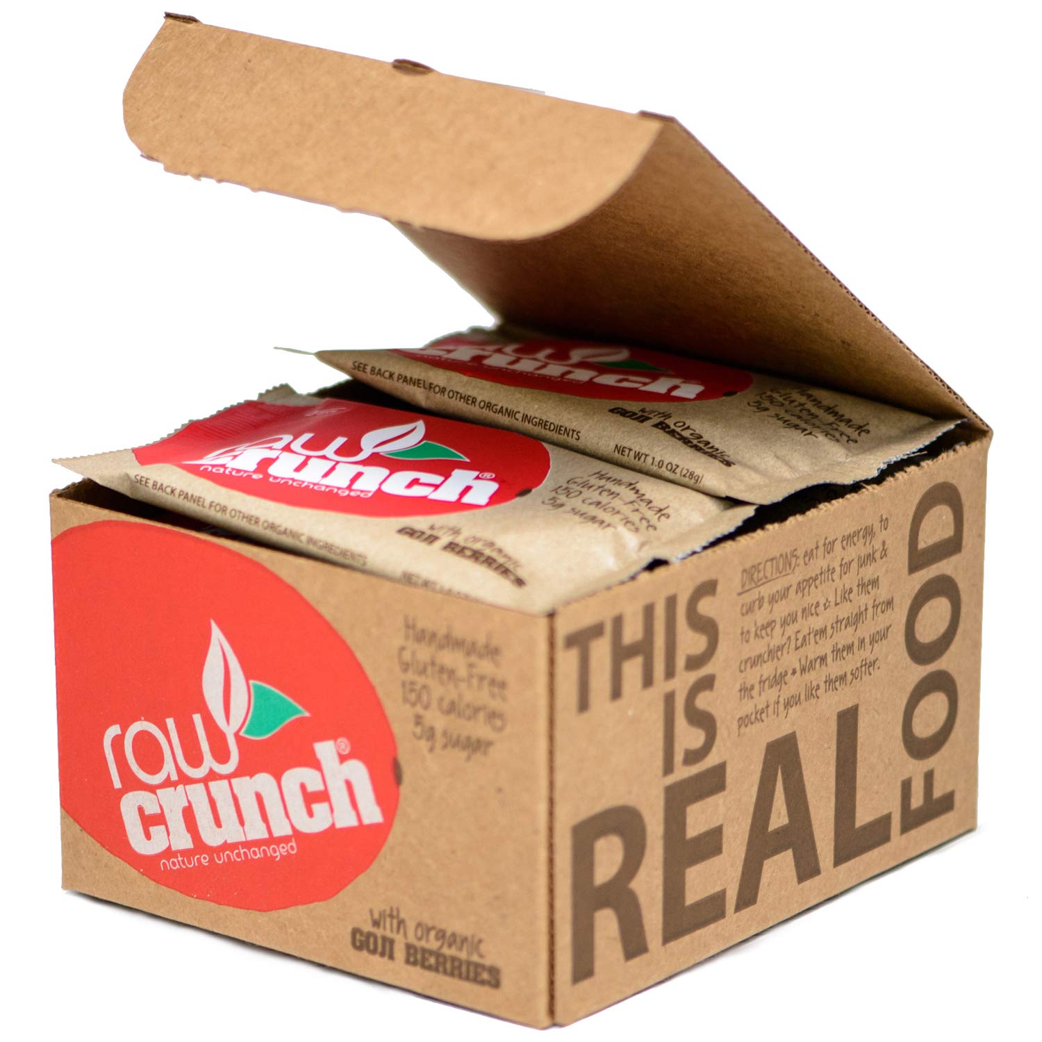 Amazon.com: Raw Crunch Bar (Box of 12) - Organic Goji Berry - Gluten ...