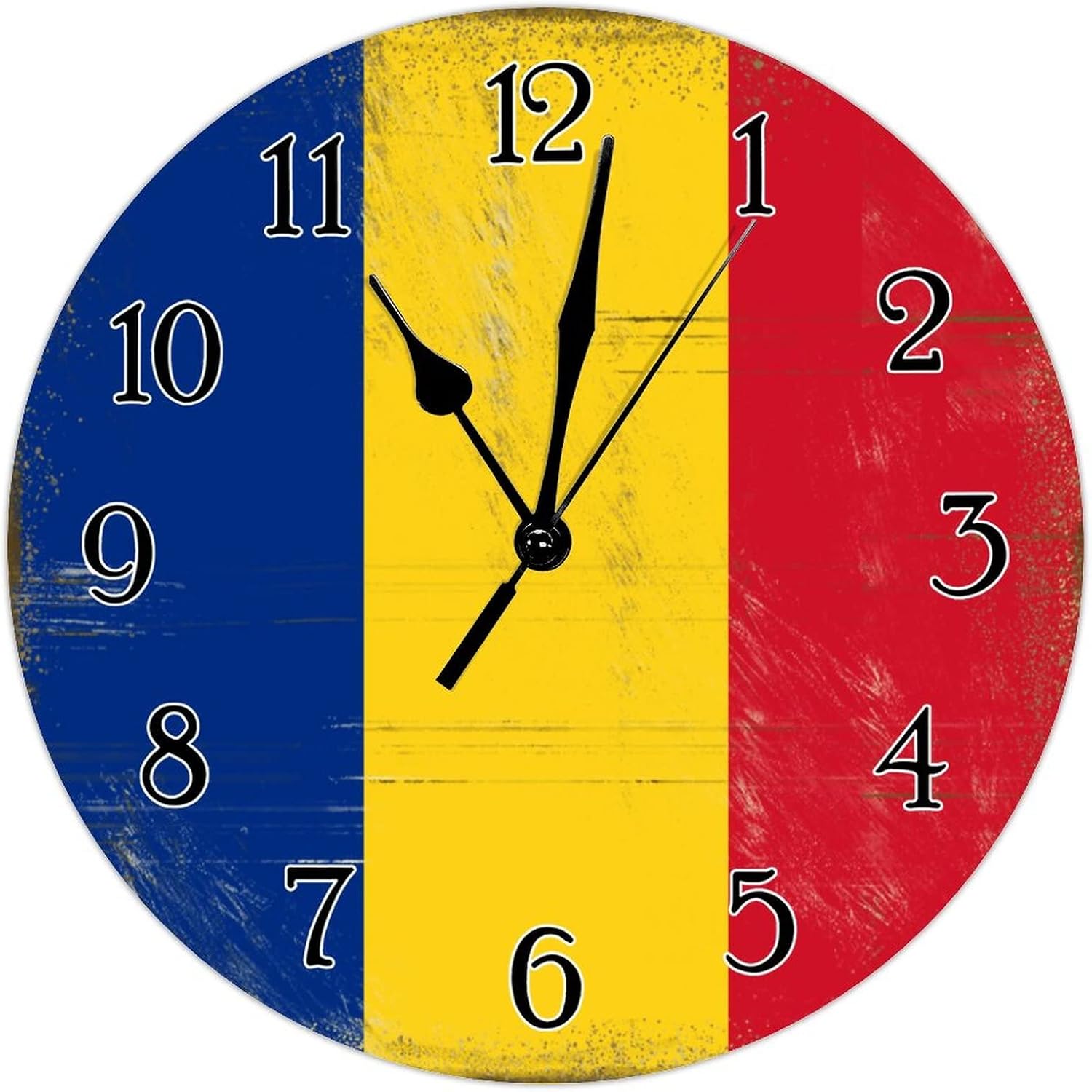 Amazon.com: Romania Flag Hanging Wall Clock Rustic 15inch Round Wall ...