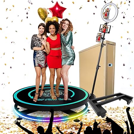 Amazon.com : MWE 360 Photo Booth Machine for Parties with Trolley,Logo ...