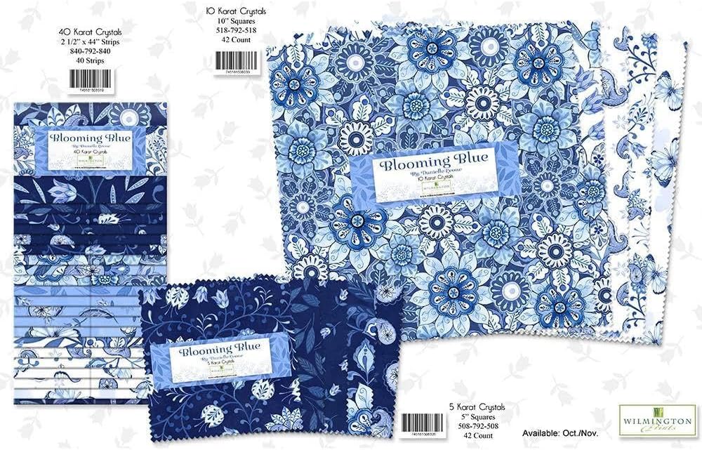 Amazon.com: Wilmington Prints Fabrics Blooming Blue Danielle Leone 10 ...