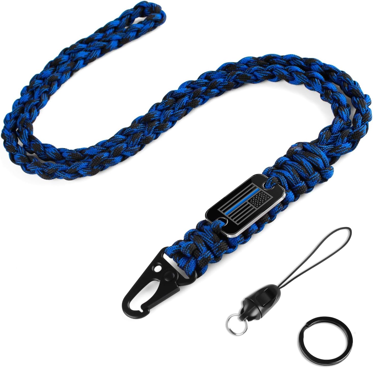 Amazon.com : Great 1 Thin Grey-Gray Line American Flag Office Lanyard ...