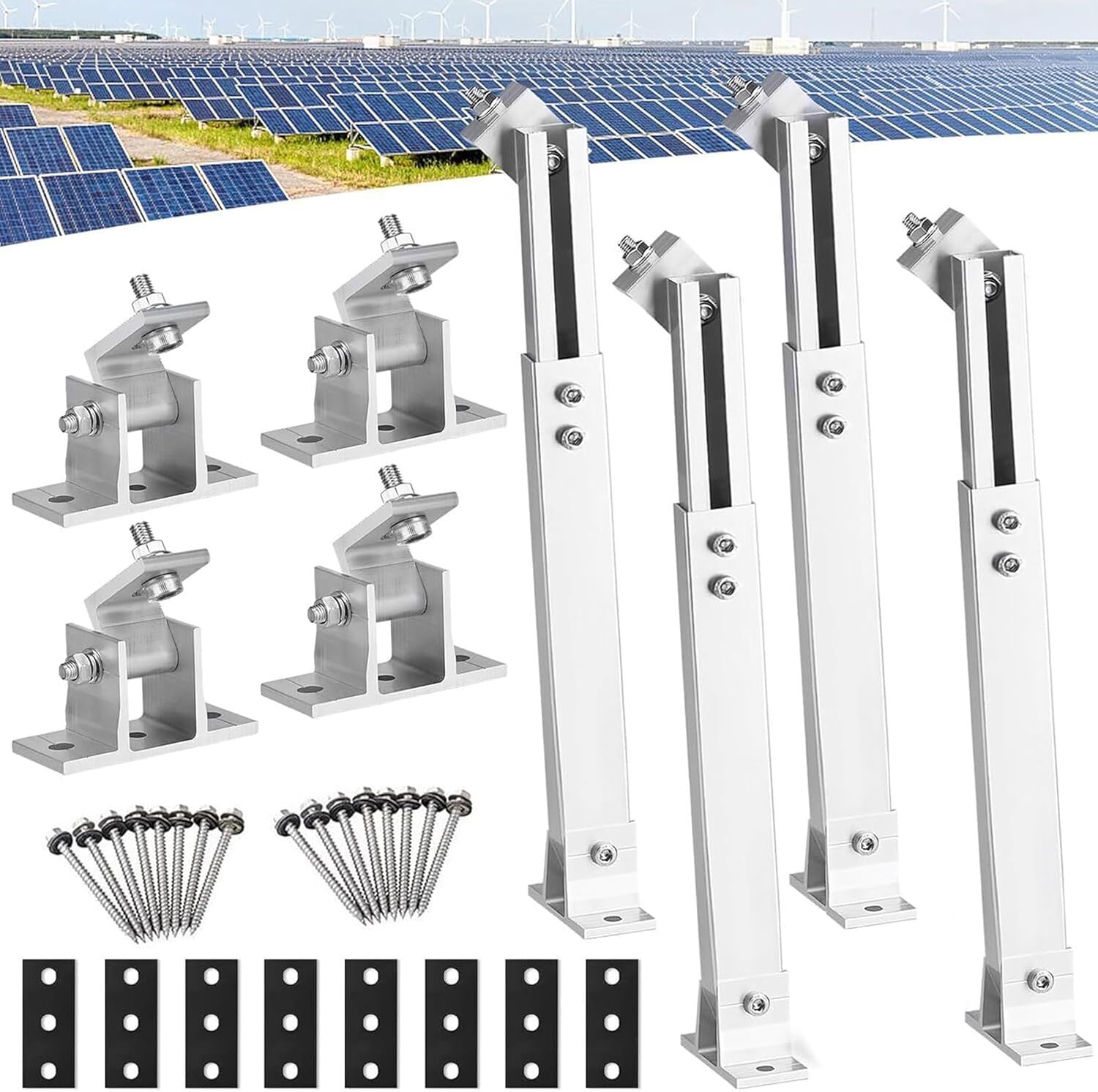 Amazon.com: Solar Panel Mount Brackets, Adjustable Solar Panel Stand 2 ...