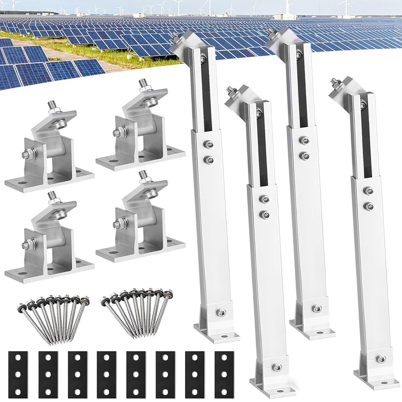 Amazon.com: Solar Panel Mount Brackets, Adjustable Solar Panel Stand 2 ...