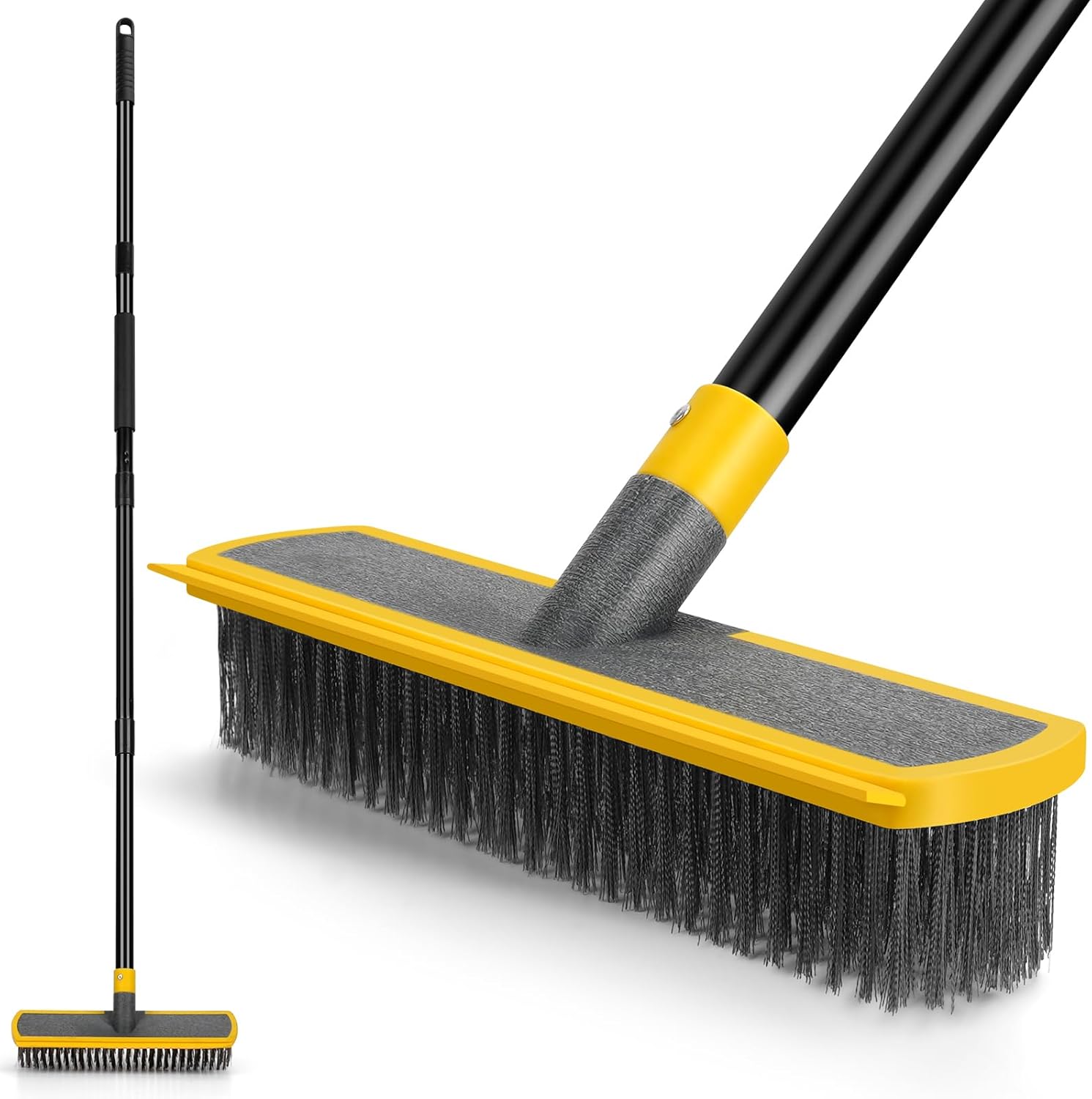 Amazon.com: Heavy Duty Broom Wire Floor Scrub Brush with Long Handle, 2 ...
