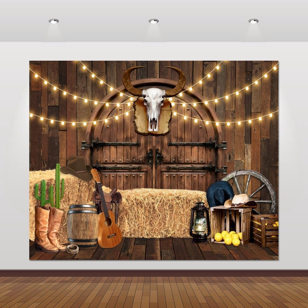 Amazon.com : Western Cowboy Backdrop 10x8ft Wild West Rodeo Saloon Barn ...