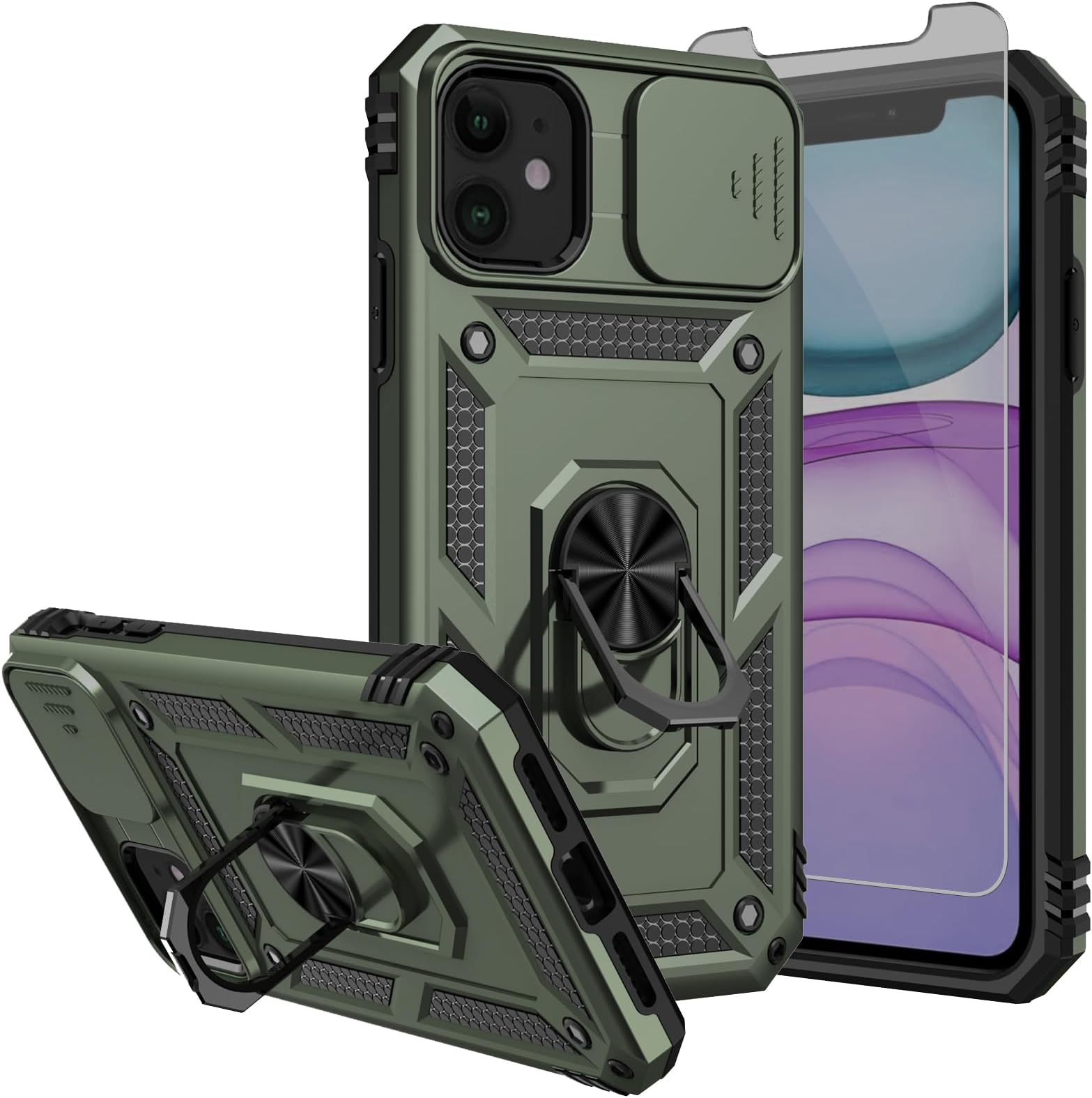 Amazon.com: SKTGSLAMY for iPhone 11 Case,with Screen Protectors and ...