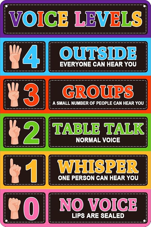 Amazon.com : Classroom Voice Level Metal Sign - Noise Level Monitor ...