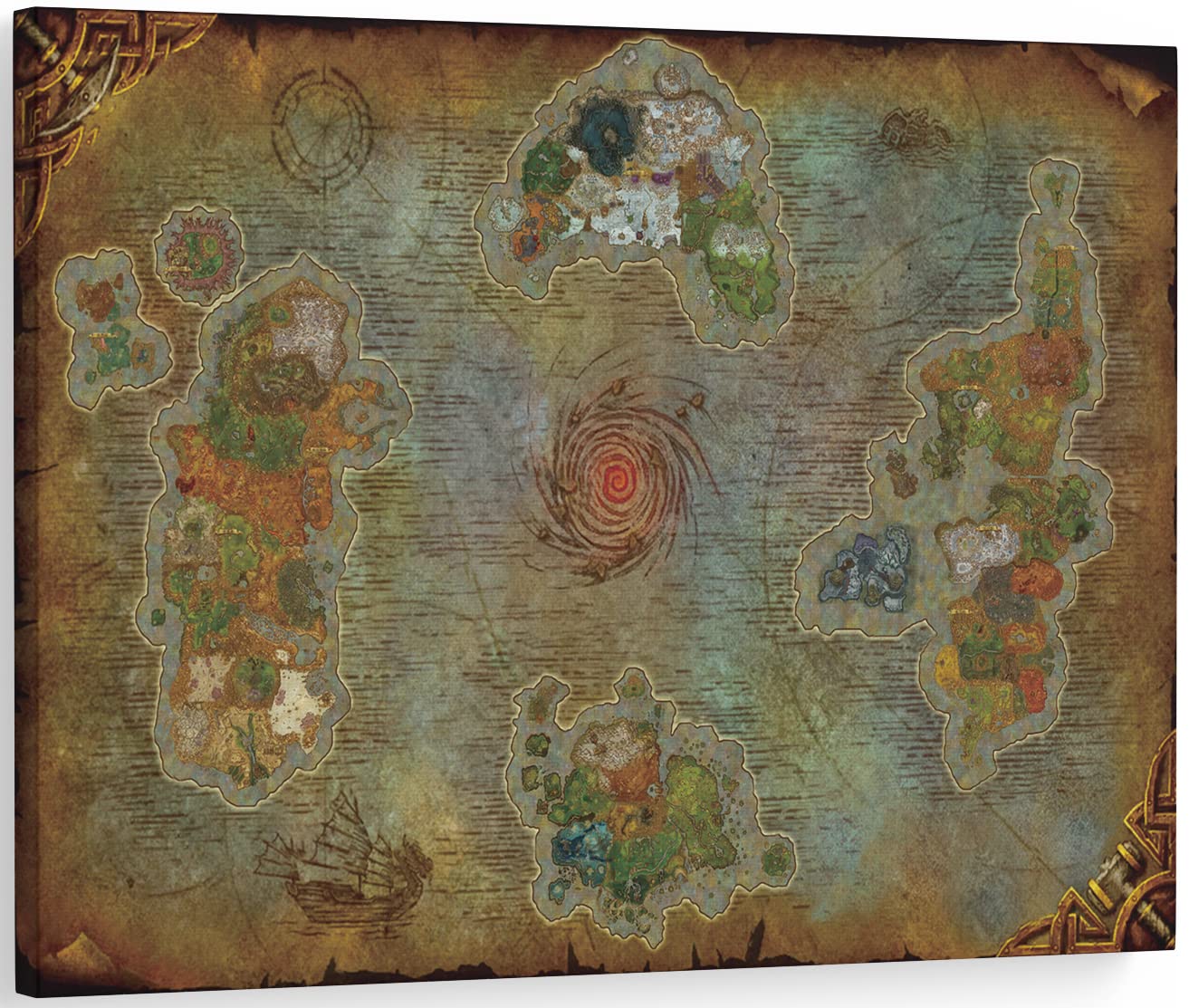 Amazon.com: Retro World Of Warcraft Map Canvas Wall Art Framed Poster ...