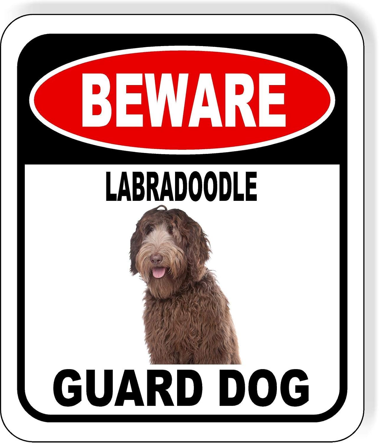 Amazon.com : BEWARE LABRADOODLE GUARD DOG Aluminum Composite Outdoor ...