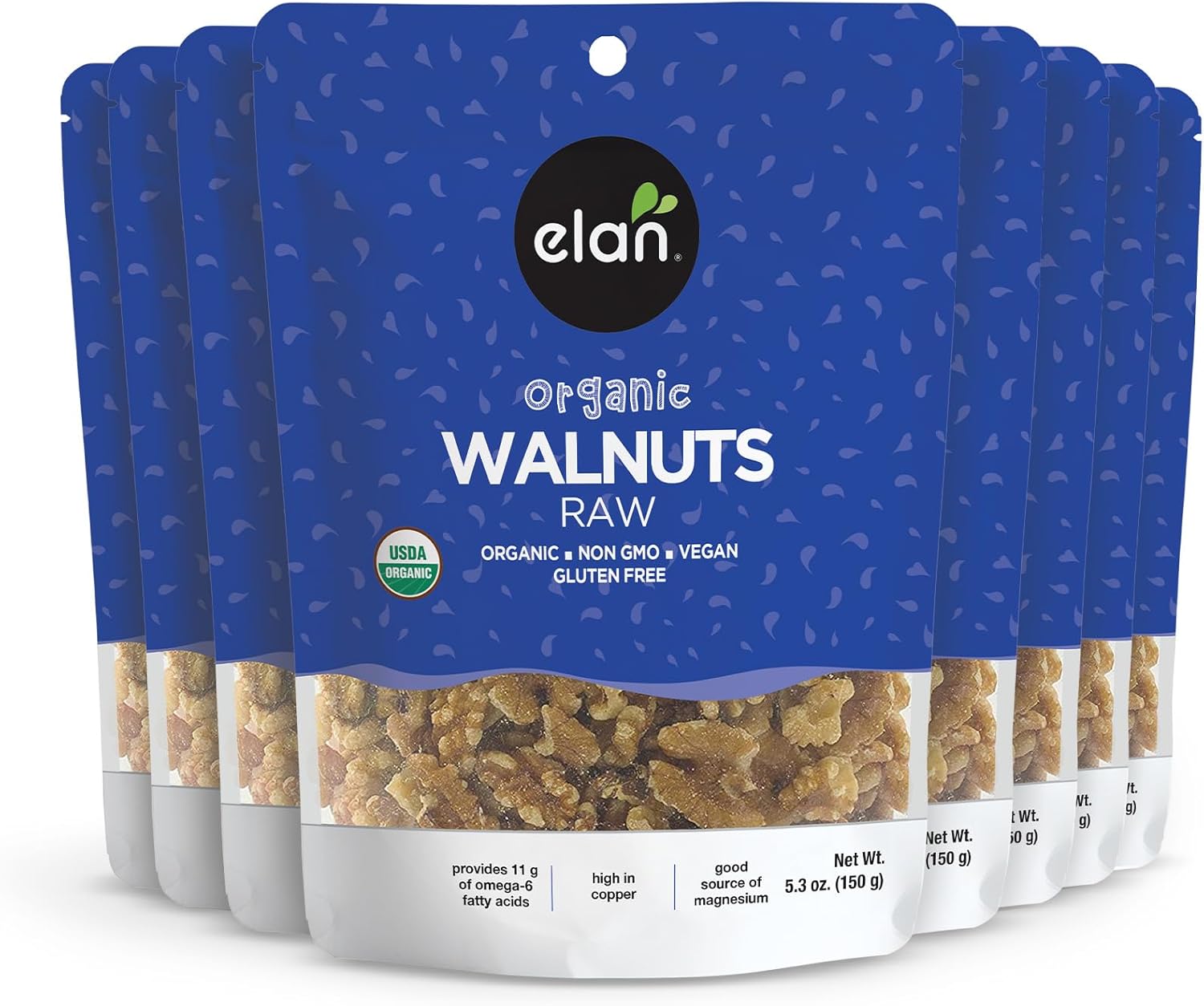 Elan Organic Walnuts, Raw Nuts, Unsalted, Unroasted, No Shell, Non-GMO ...