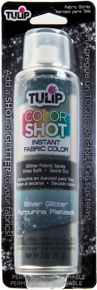 Amazon.com: Tulip Color Shot Instant Fabric Color Spray 3oz-Silver Glitter