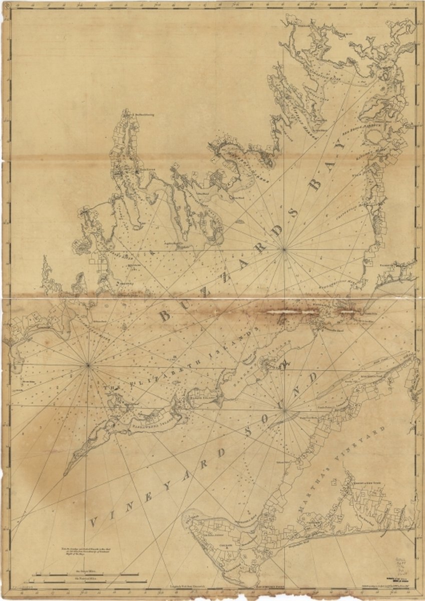 1776 map of Vineyard Sound, Buzzards Bay, MA Chart of Buzzards Bay and ...