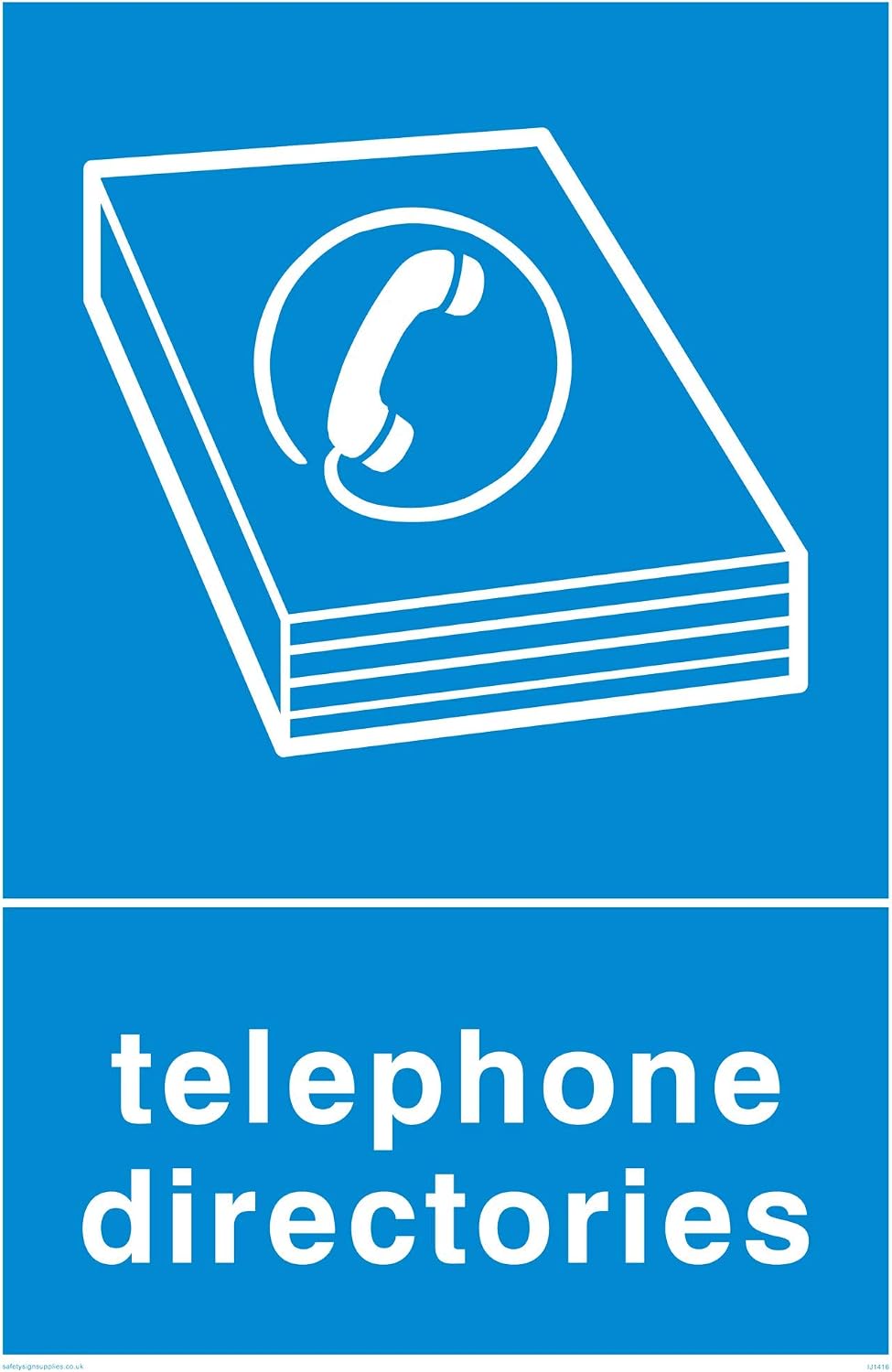 Viking Signs IJ1416-A4P-3M Recycling-Telephone Directories Sign, 3 mm ...
