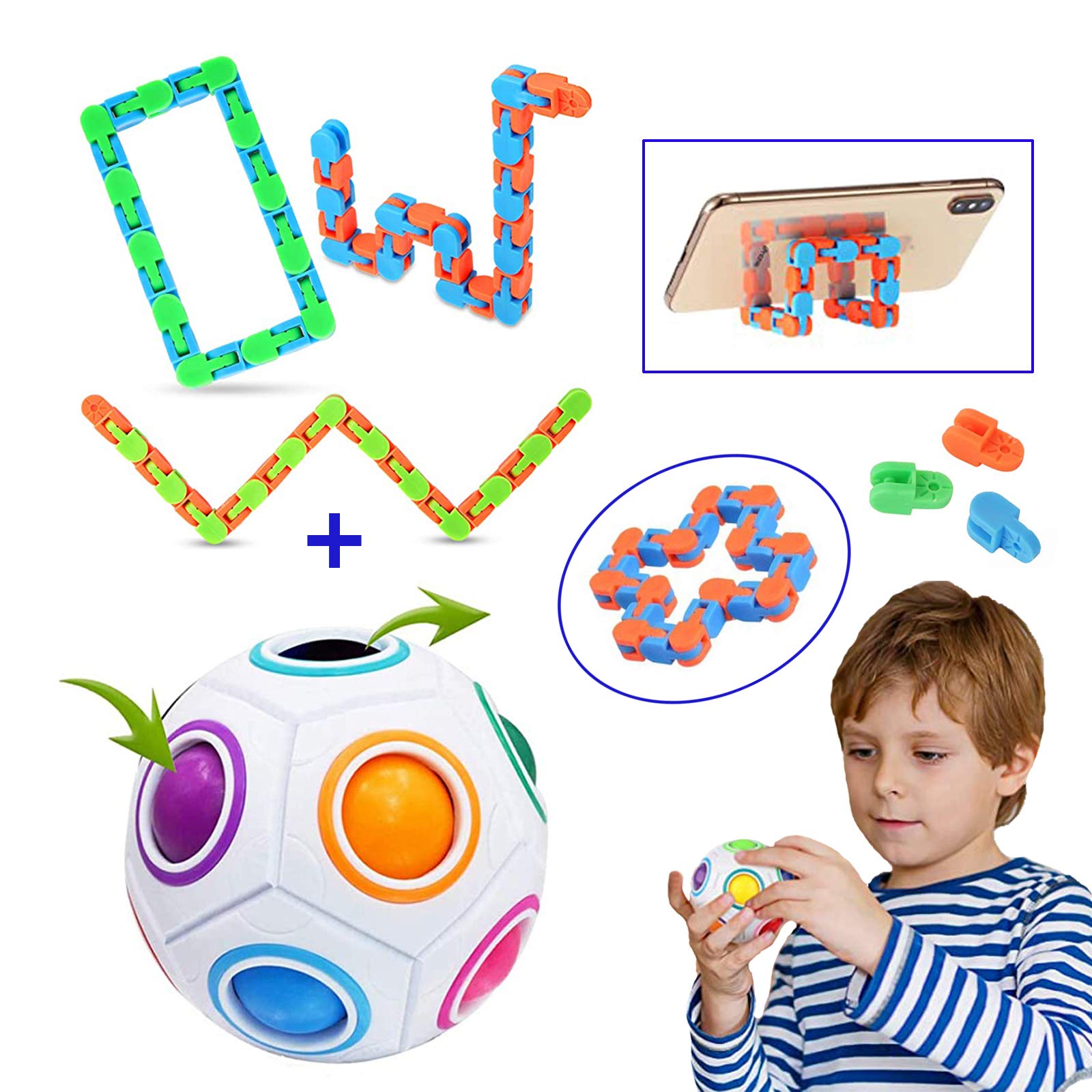 Fidget Pack Stress Ball And Wacky Tracks Fidget Toy Relieves ...