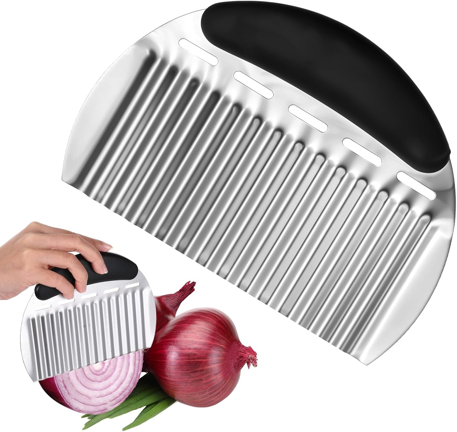 Amazon.com: French Fry Cutter for Potatoes Crinkle Cutters for Veggies ...