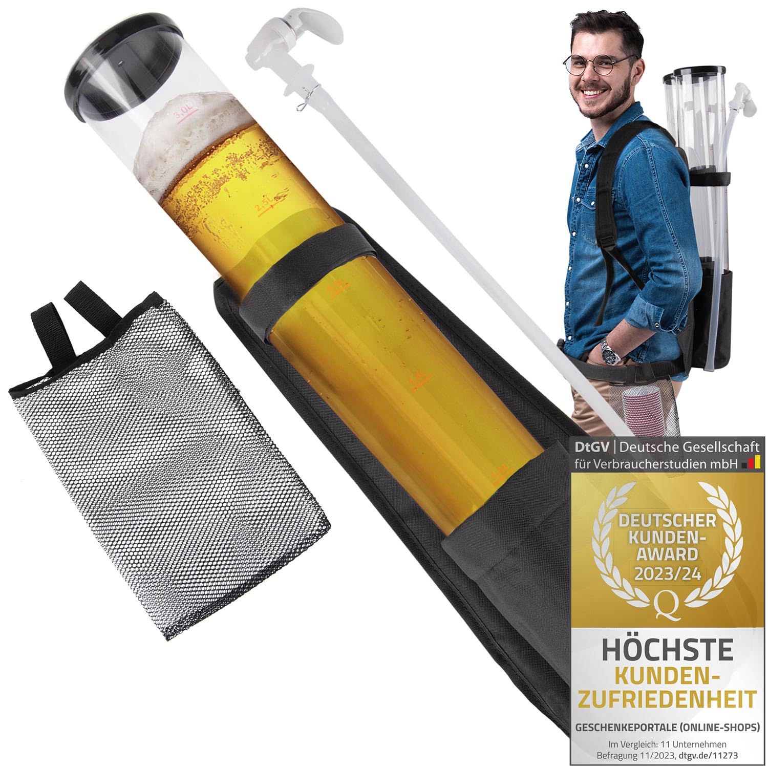 Amazon.de: GOODS+GADGETS Der Kulthit - Einzel Bierrucksack Doppel Bier ...