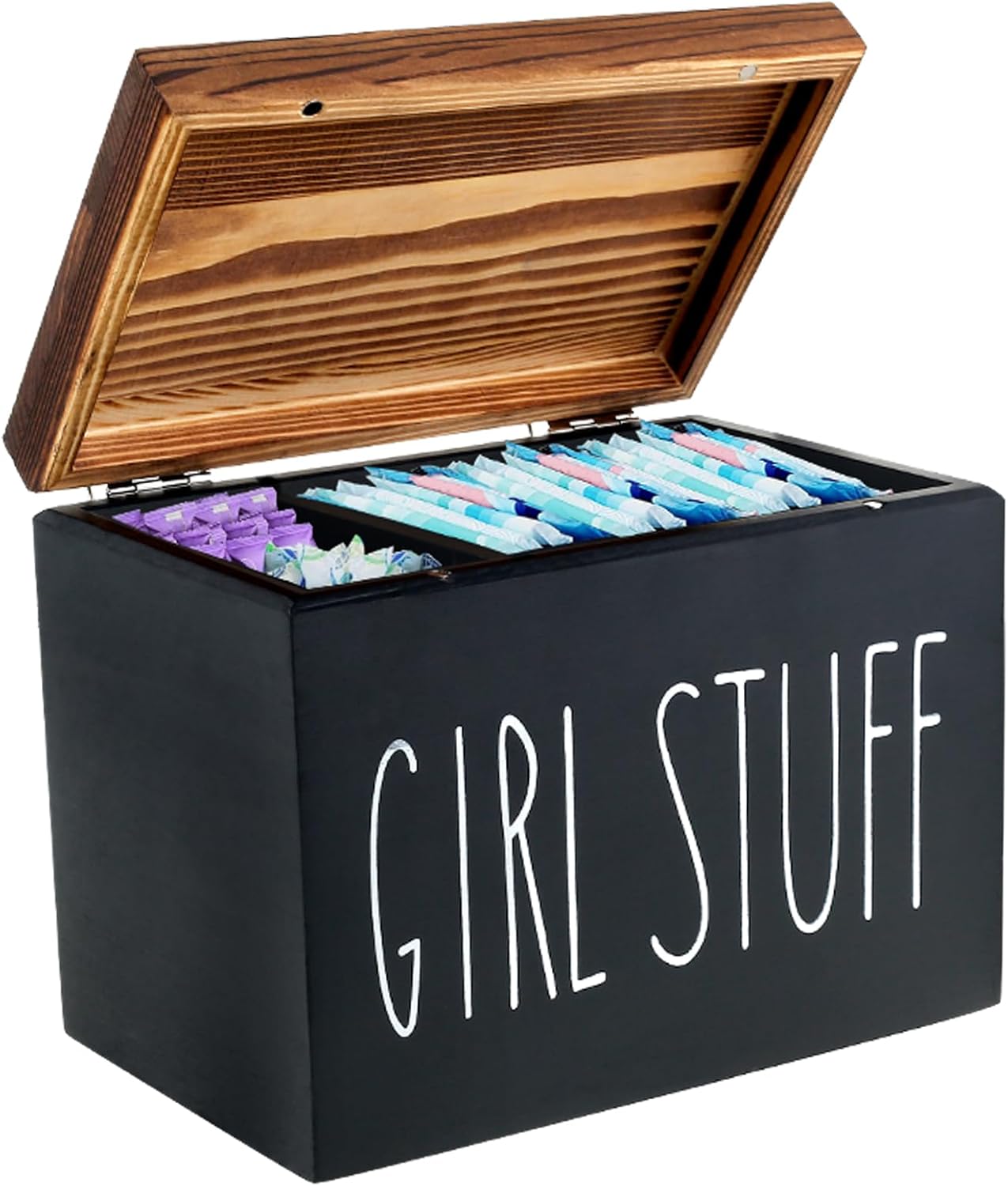 Tampon Holder for Bathroom Versatile Tampon Storage Pad Organizer Wood ...