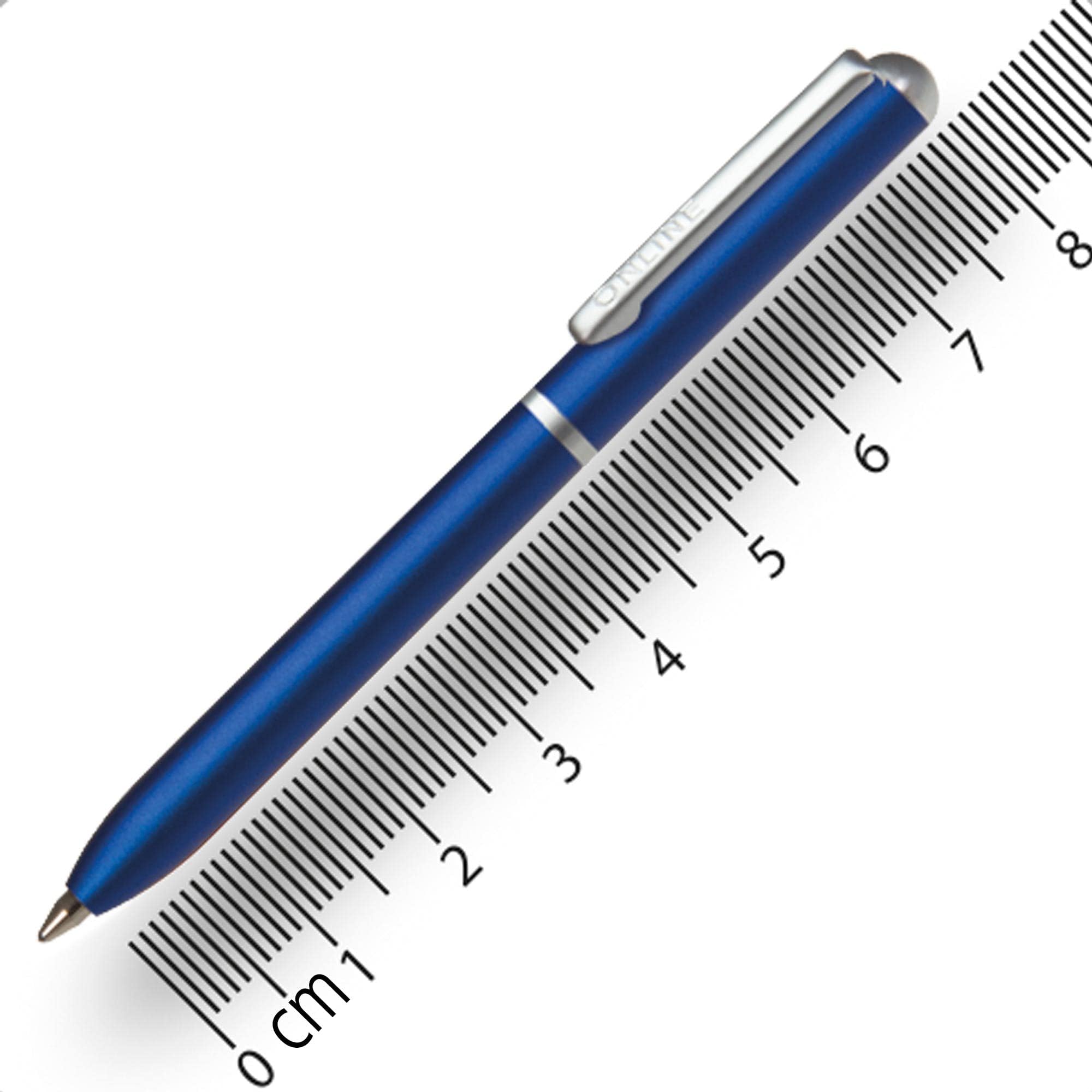 Online mini twist ballpoint pen Blue with metal clip standard pen ...