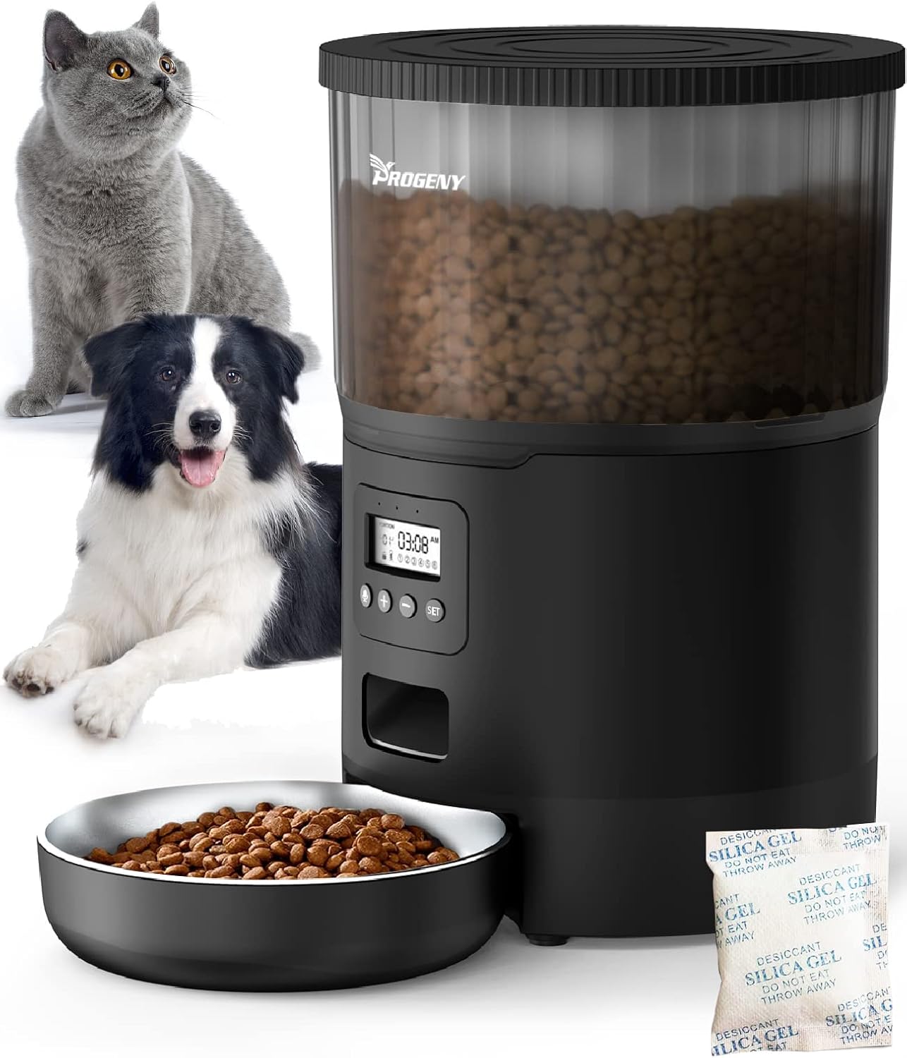 Cat Food Dispenser, 4L Automatic Cat Feeder with Timer and Voice ...