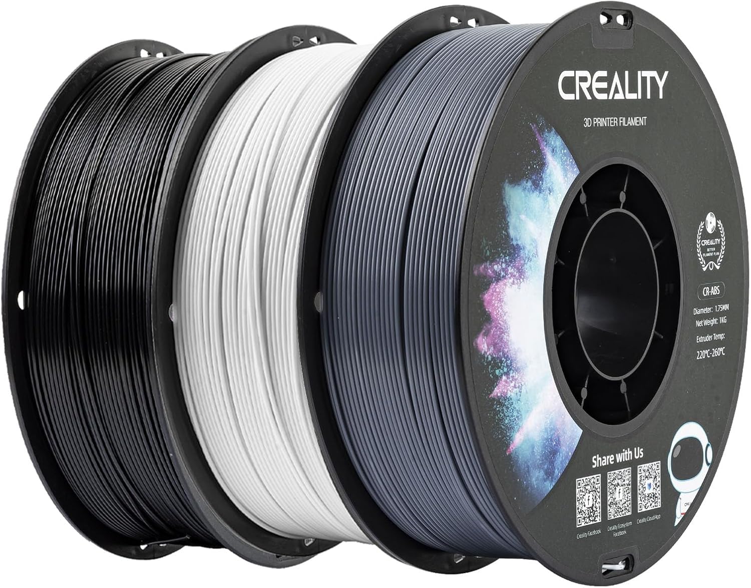 Amazon.com: Creality 3D Printer Filament Bundle, ABS Filament 1.75mm, 3 ...