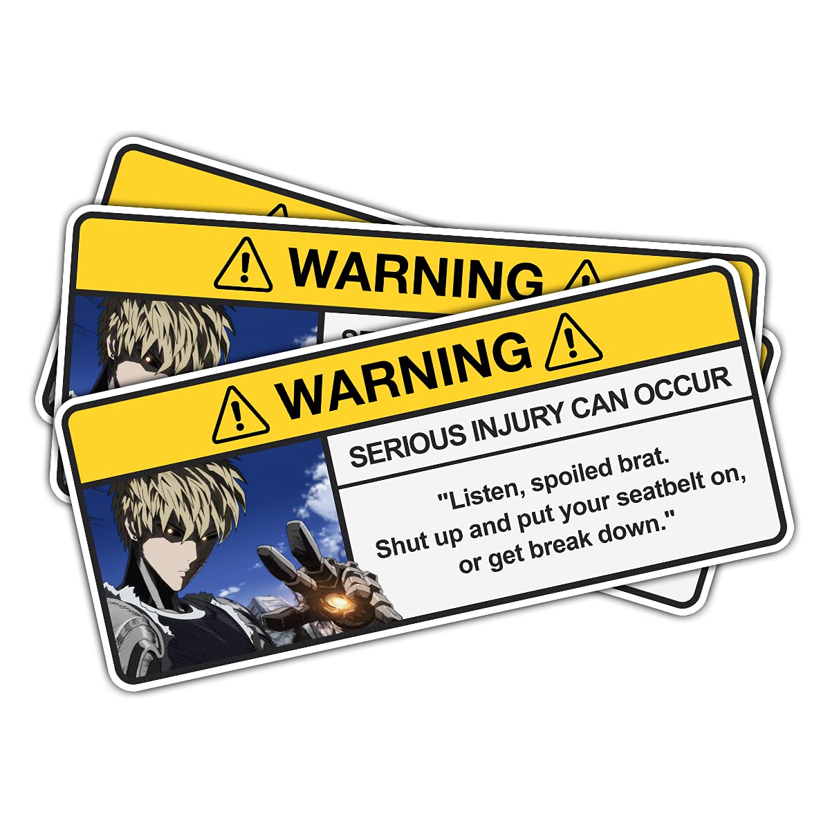 Genos Sticker Anime Warning Car Stickers Genos Car Warning Sticker ...