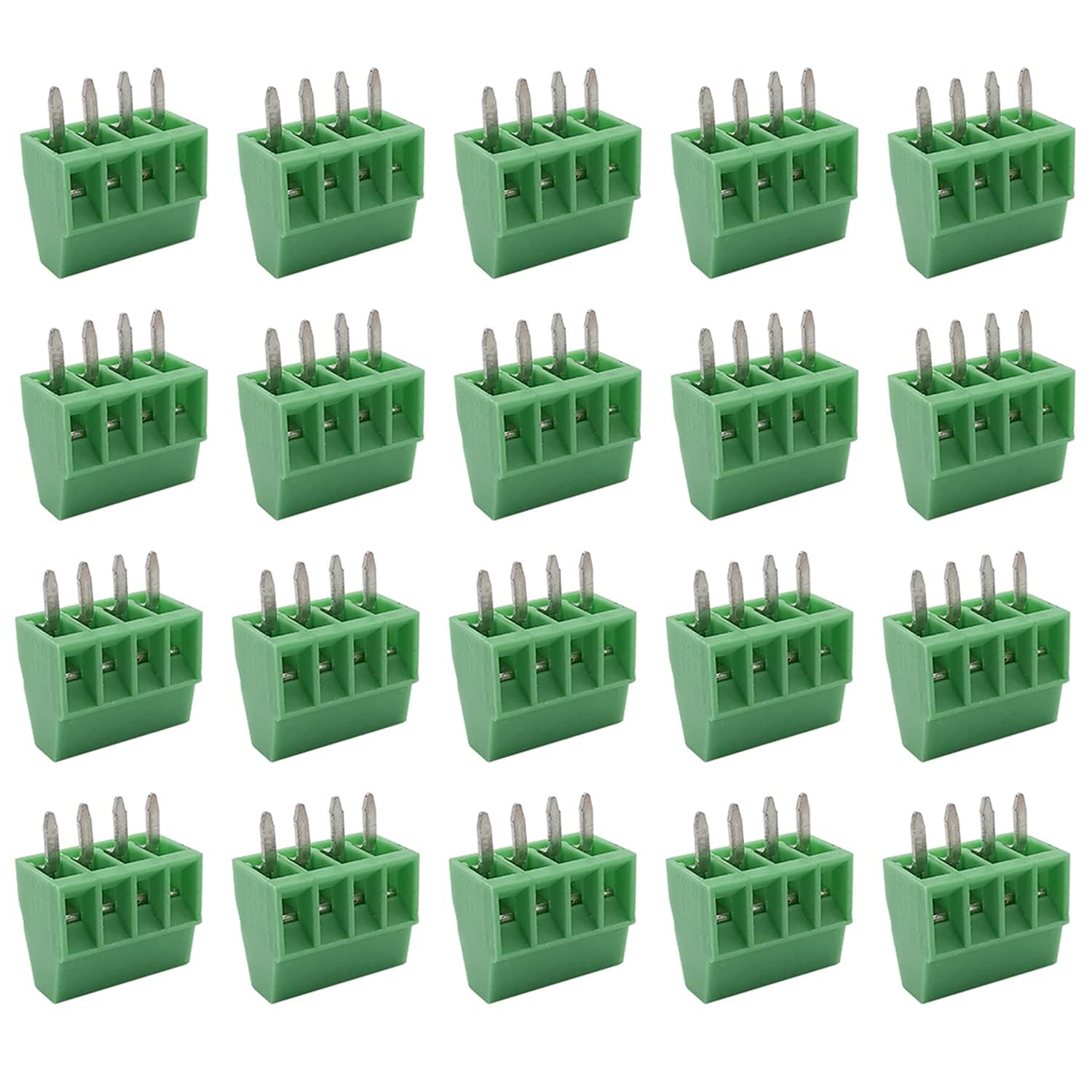 REES52 20 pcs 4 Pin 2.54MM (0.1inch) Pitch Screw Terminal Block ...