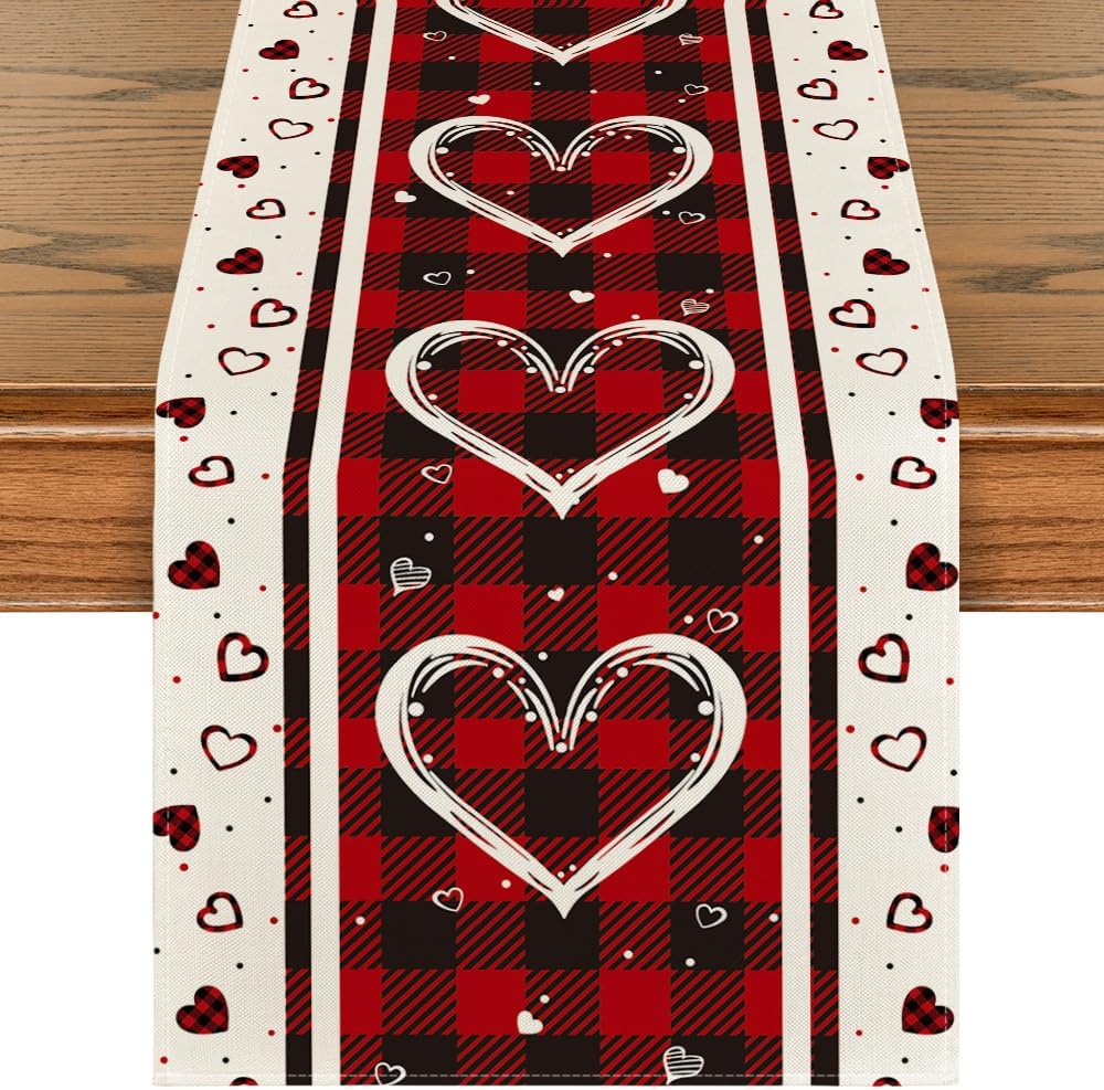 Amazon.com: Mosoan Valentines Day Decor Table Runner - 13 x 72 Inch Red ...