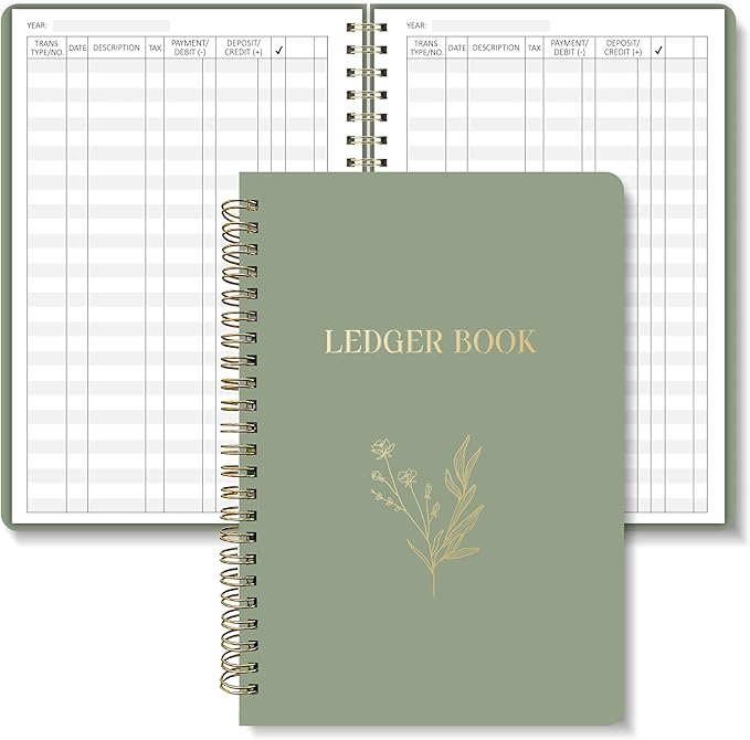 Amazon.com : BIROYAL A5 Accounting Ledger Book - 120 Pages Spiral ...