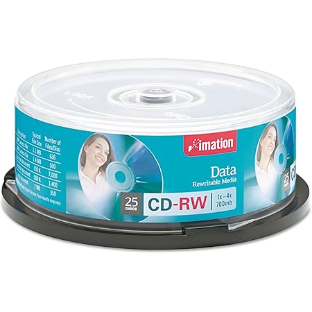 Amazon.com: Verbatim CD-RW 700MB 2X-12X Rewritable Media Disc - 25 Pack ...