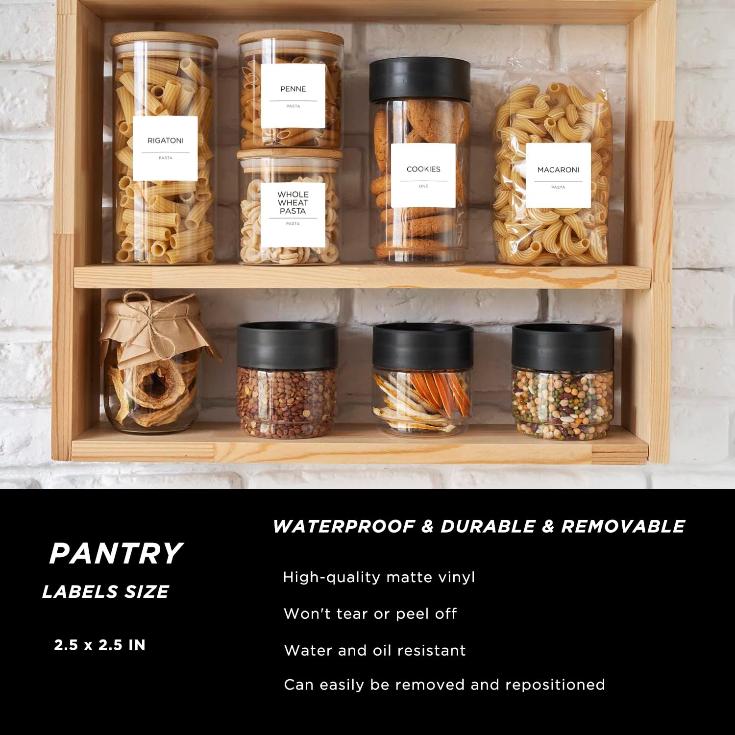 328 Pantry and Spice Container Labels, v2croft Minimalist Kitchen Label ...